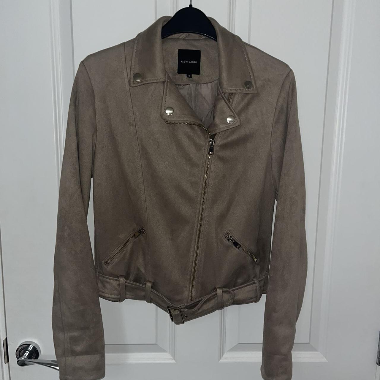 Beige suede jacket Size 8 Very good condition - Depop