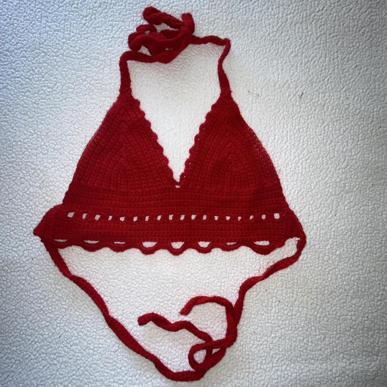 Cute red top perfect color for fall fits Red crochet... - Depop