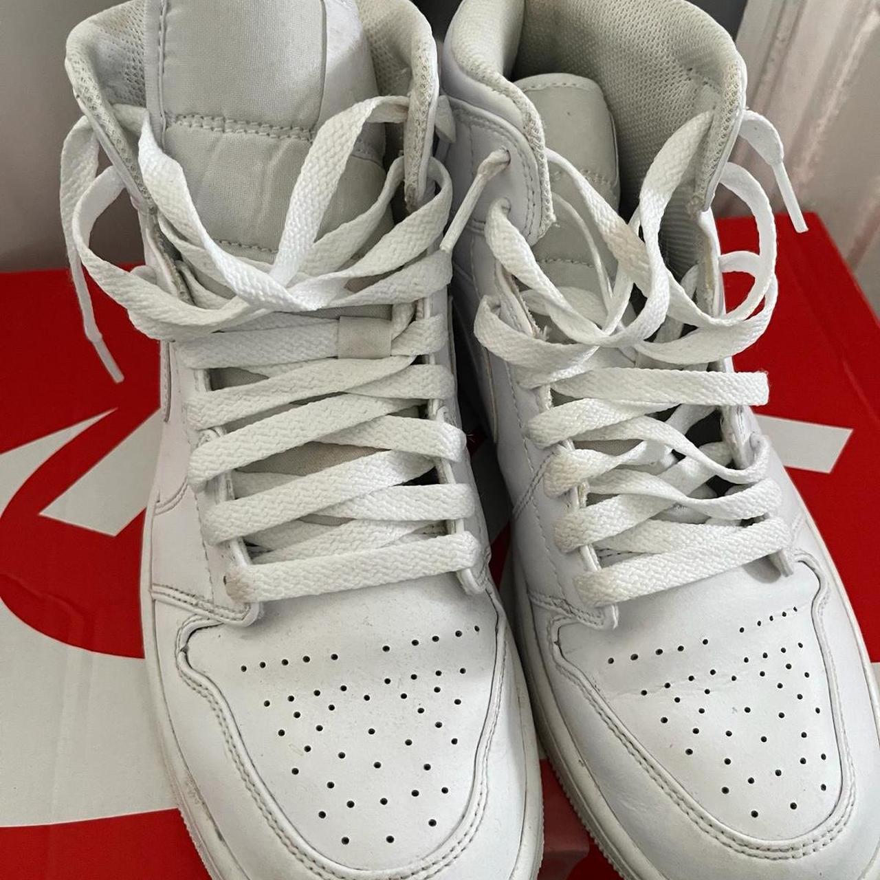 All white Nike Jordan trainers size 8 ! I can... - Depop