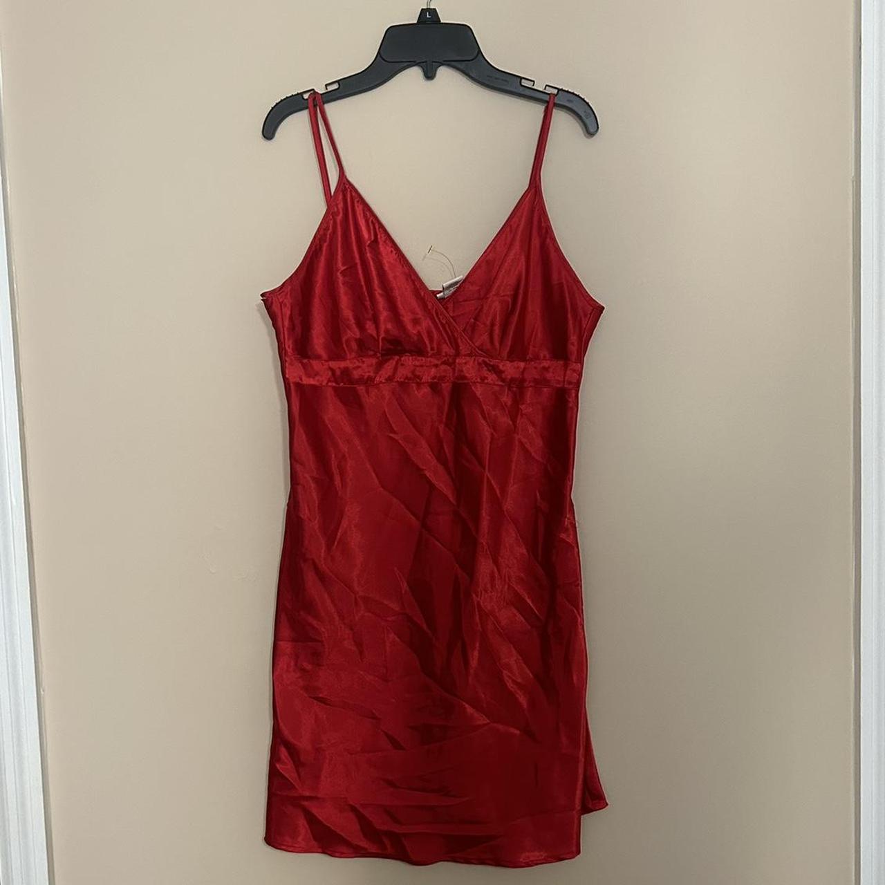kim rogers red slip dress/nightgown. silky material... - Depop