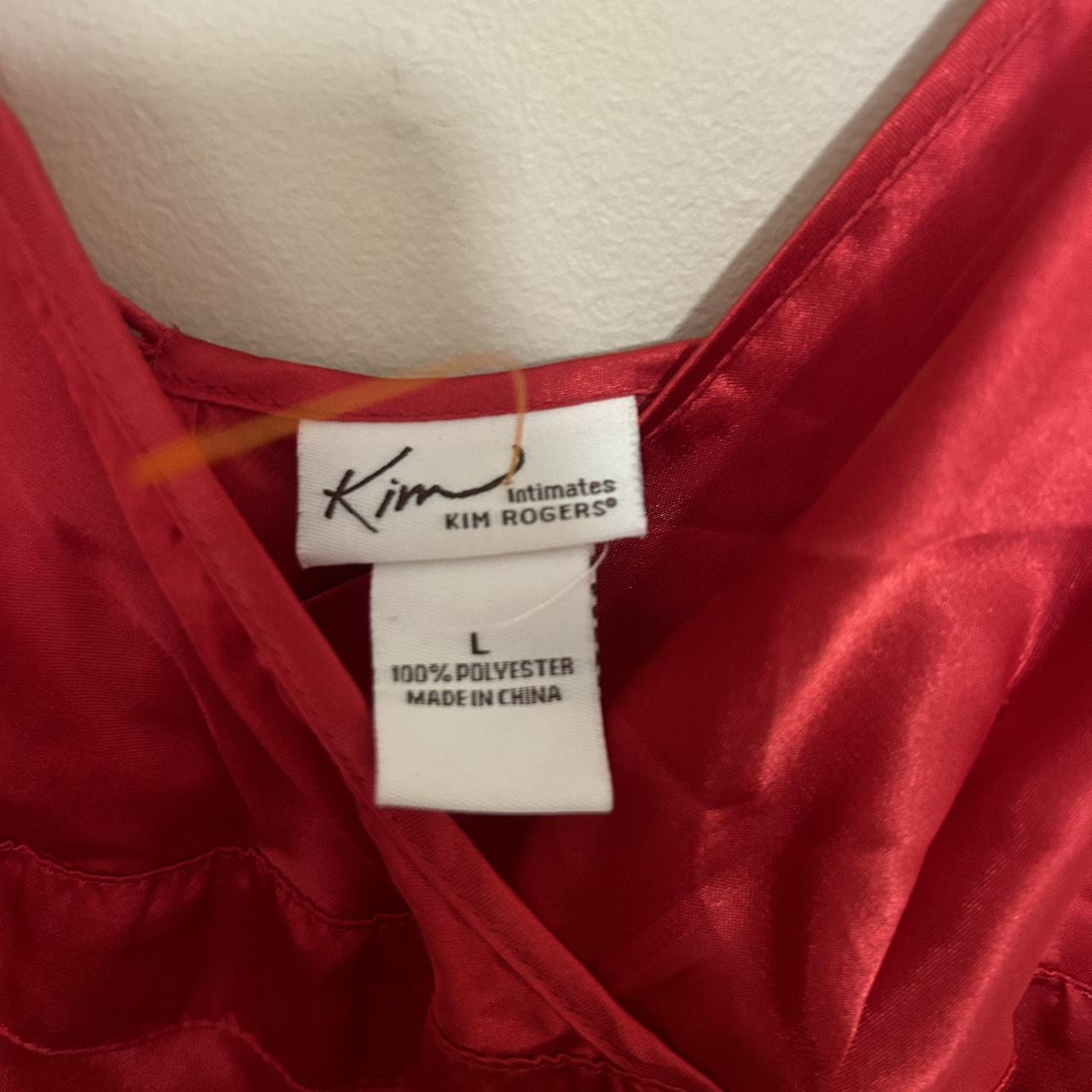 kim rogers red slip dress/nightgown. silky material... - Depop