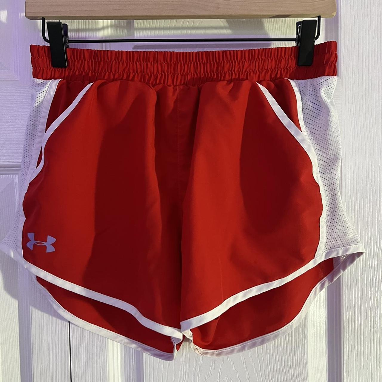 under armour red running shorts size small - Depop