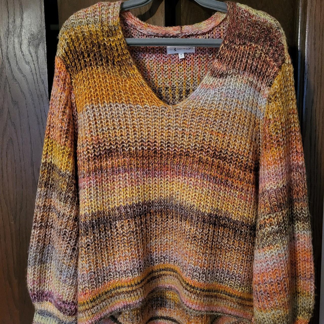 Multi color Sweater - Medium. High low hem | Depop