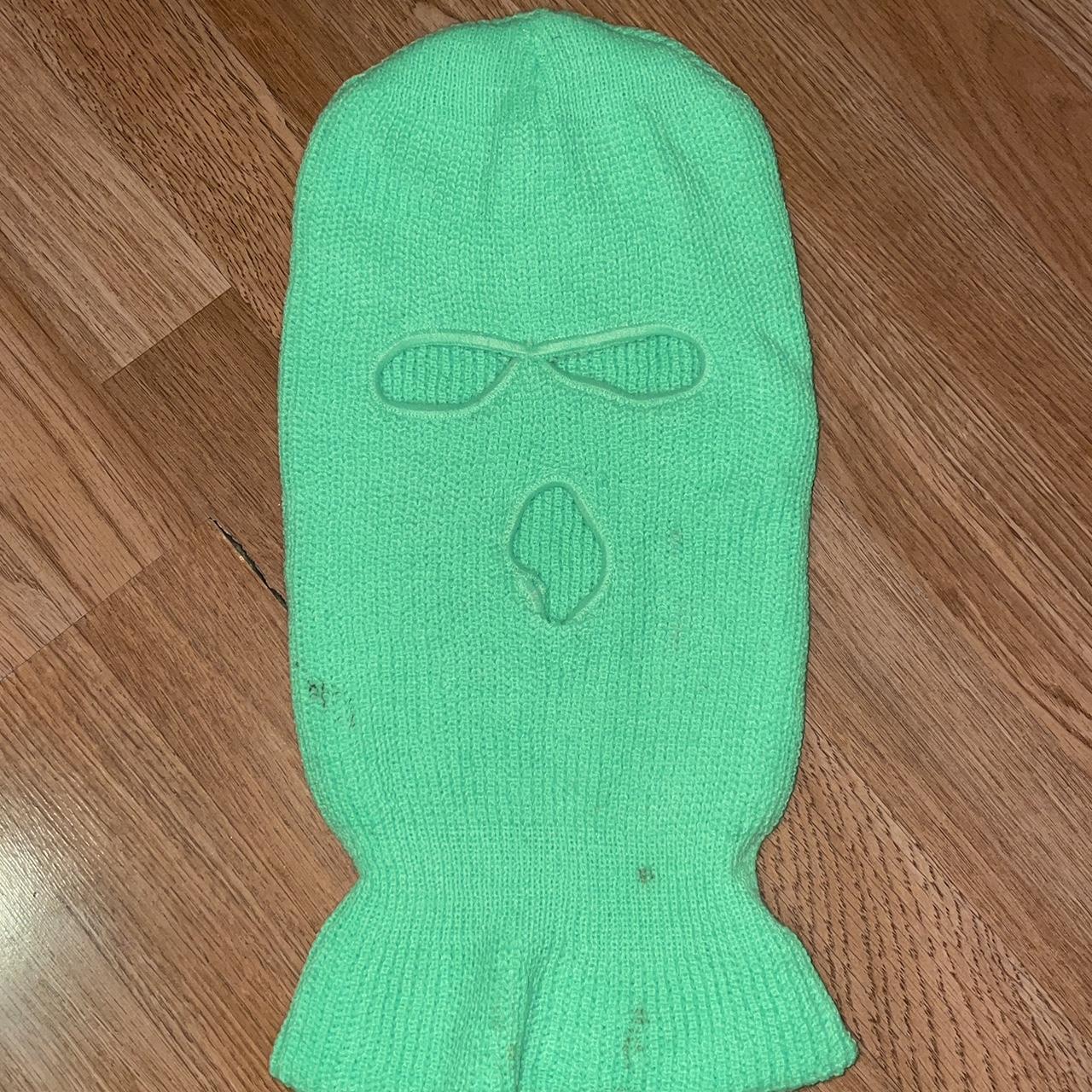 Rave Wonderland green ski mask Worn once and small... - Depop