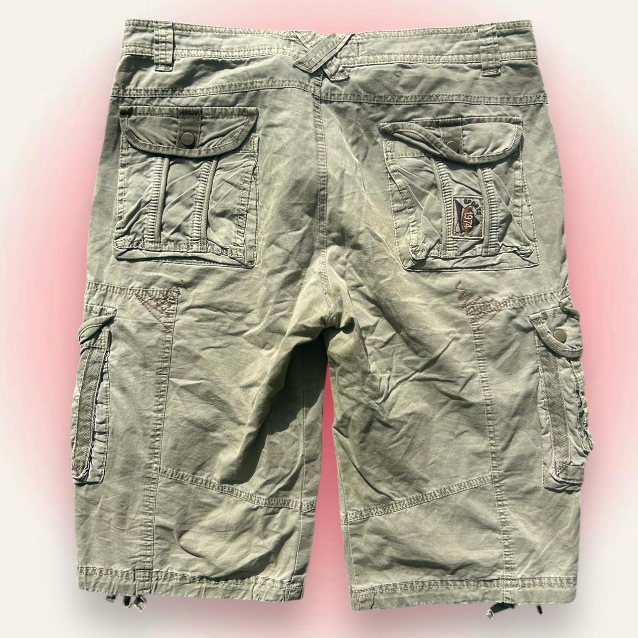 Vintage low rise shorts 🩶🧸 Grunge khaki baggy 3/4... - Depop