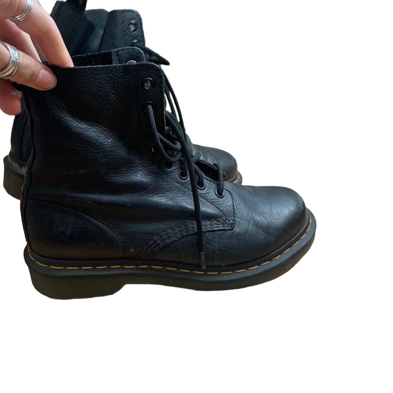 Hardly worn thin soft leather doc martens / dr... - Depop