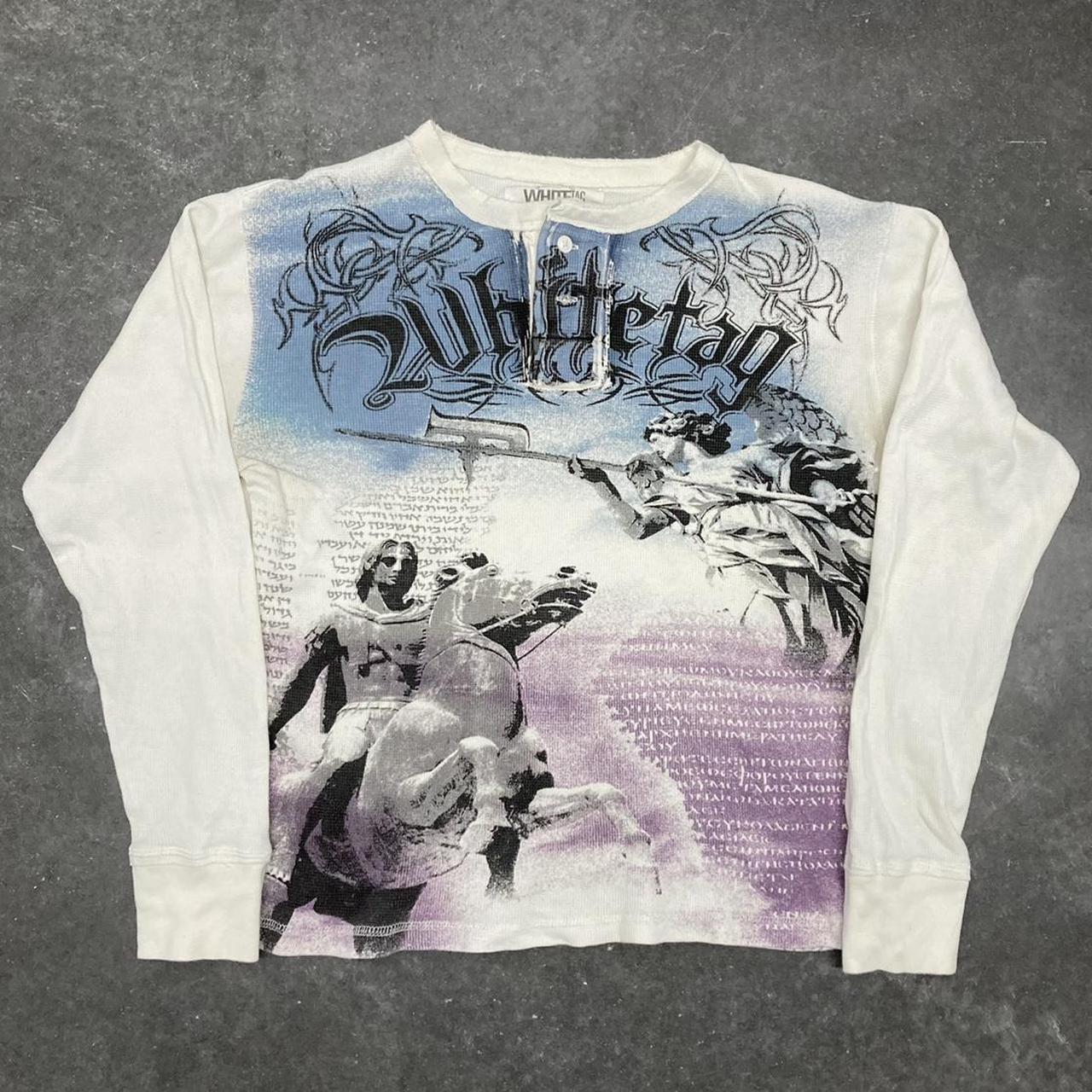 y2k Cyber Grunge Mall Goth Graphic Thermal... - Depop