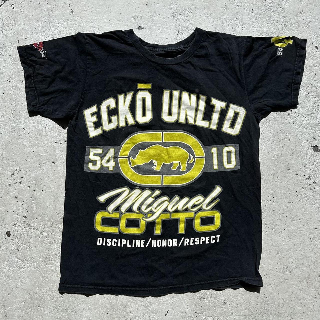 Ecko Unltd. Men's Black and Yellow T-shirt | Depop