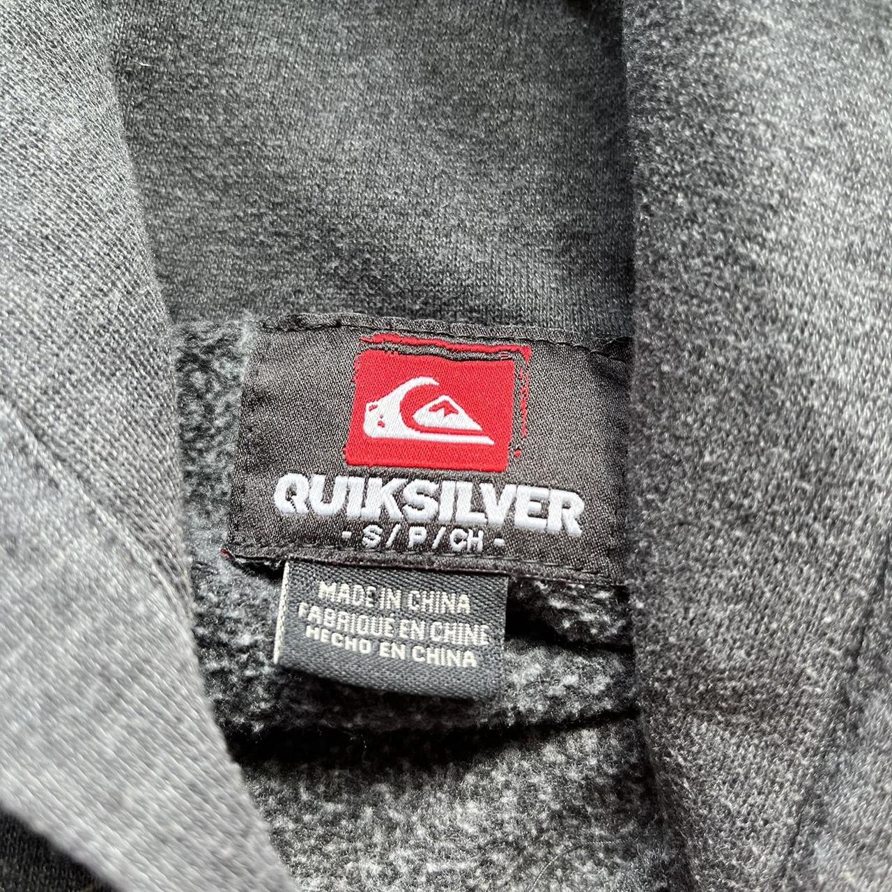Quiksilver Men's Grey and White Hoodie | Depop