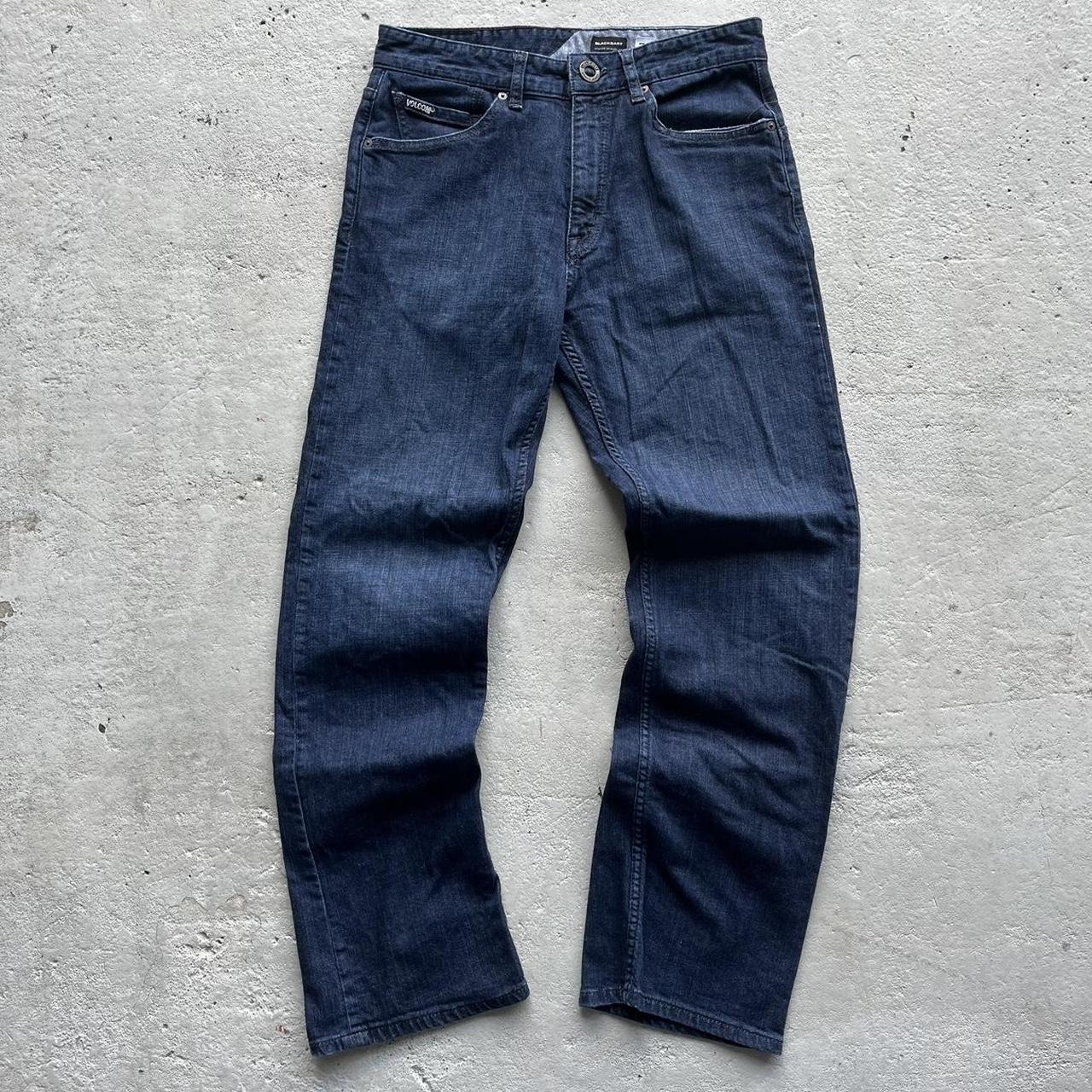 Volcom Men's Navy and Cream Jeans | Depop