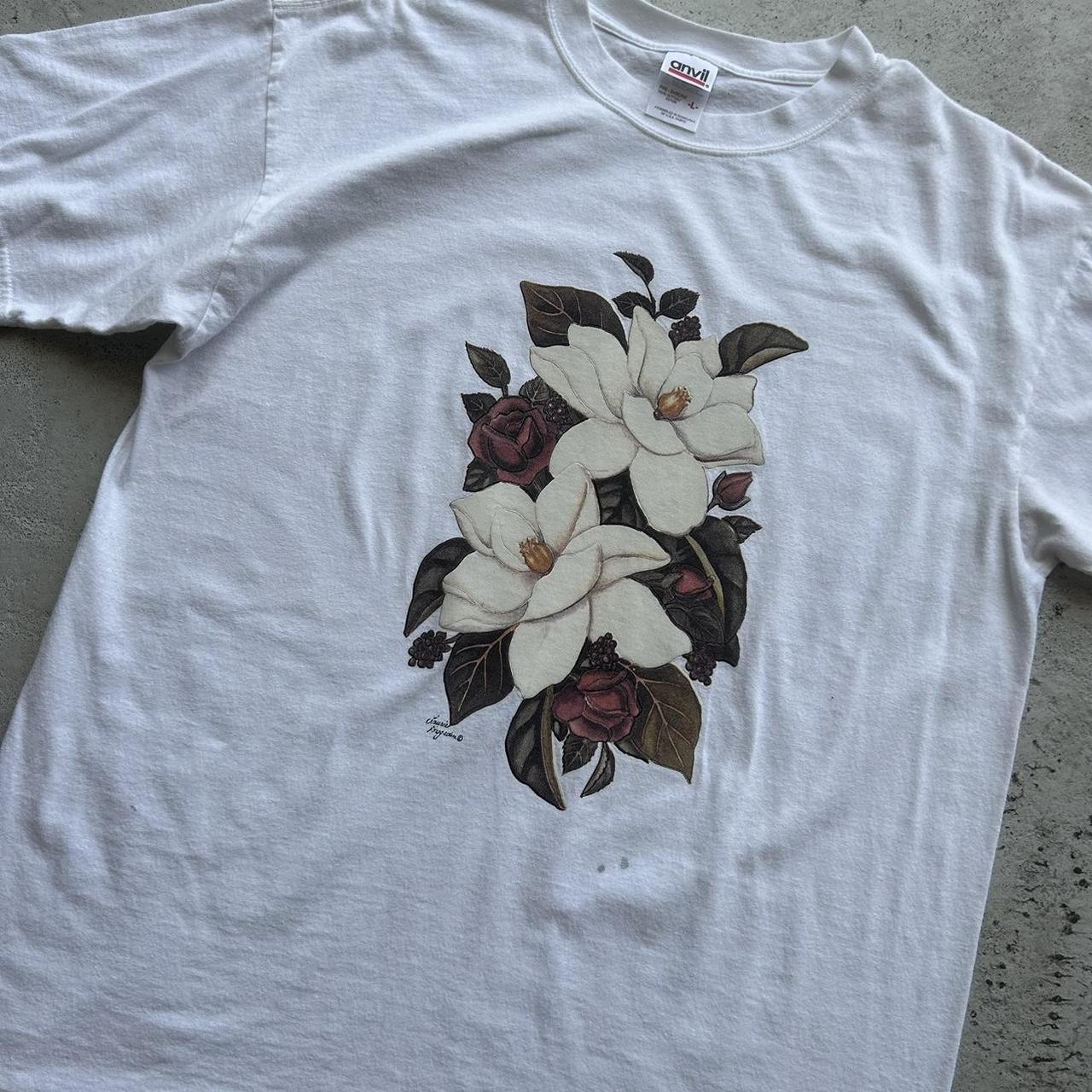 Vintage Flower Nature Tee. Vintage 90s Nature... - Depop