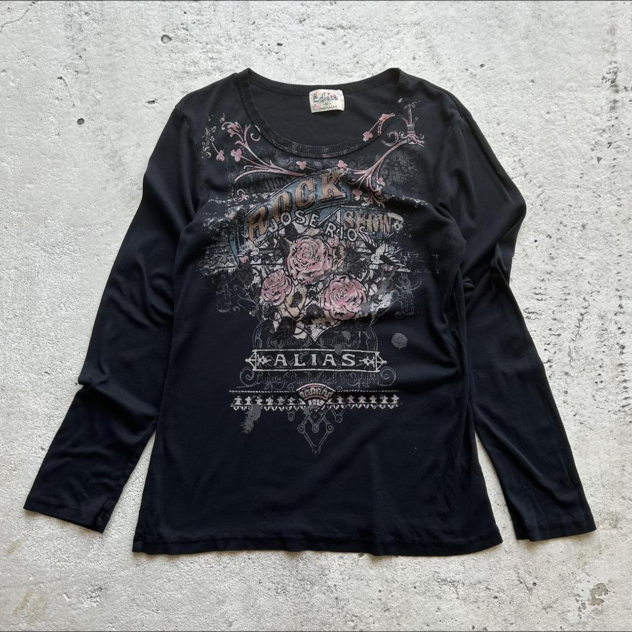 y2k Cyber Grunge Longsleeve Tee. 2000s Cyber Goth... - Depop