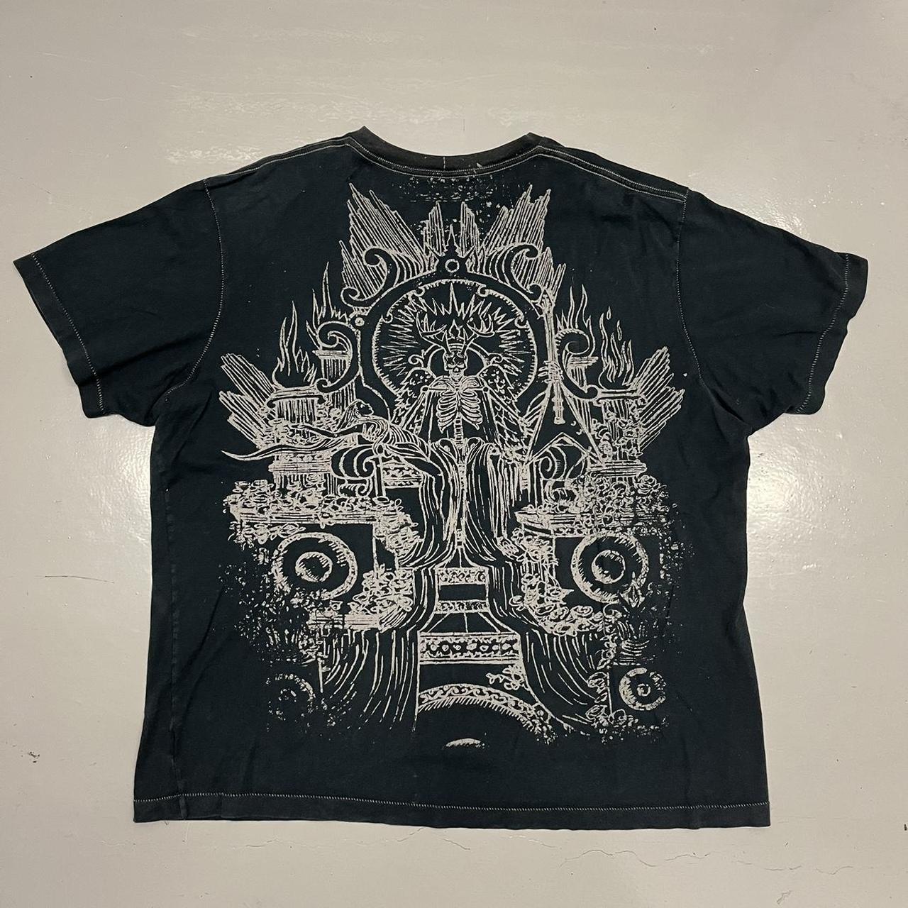 y2k Grunge Tee. 2000s Cyber Goth Grunge Opium Skull... - Depop