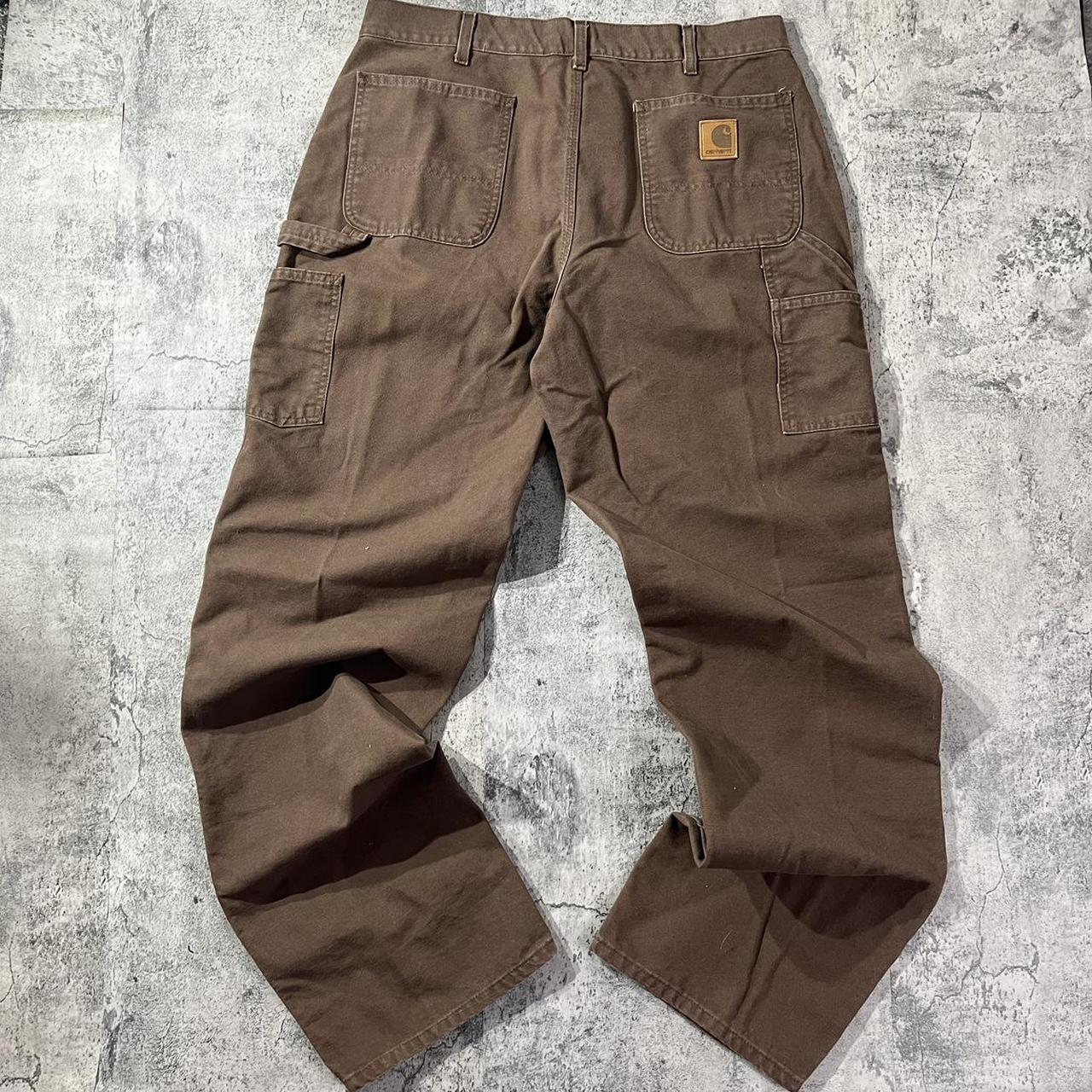 Vintage Brown Carhartt Carpenter Pants. 90s Baggy... - Depop
