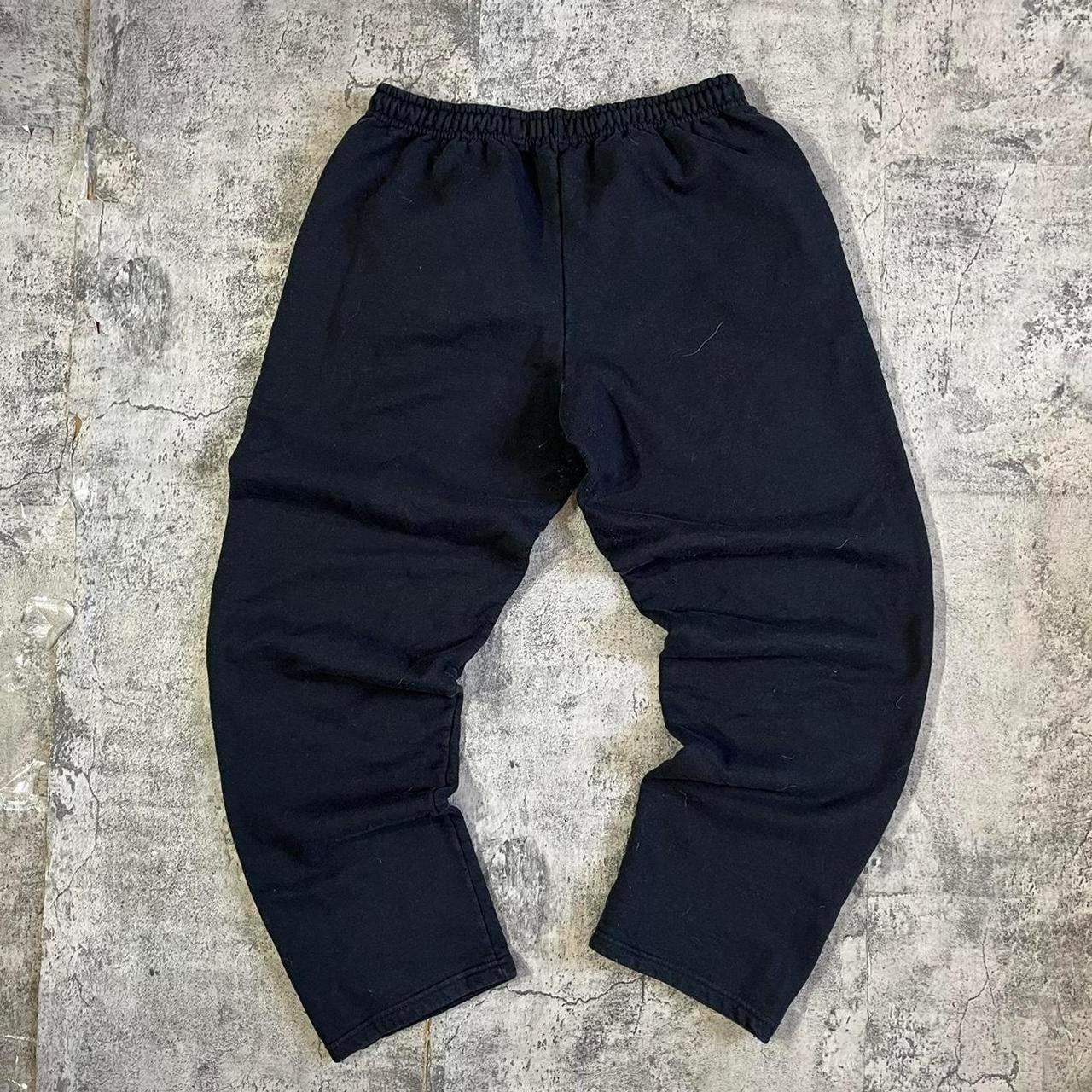 Y2K Black Baggy Sweatpants. 2000s Cyber Goth Grunge... - Depop