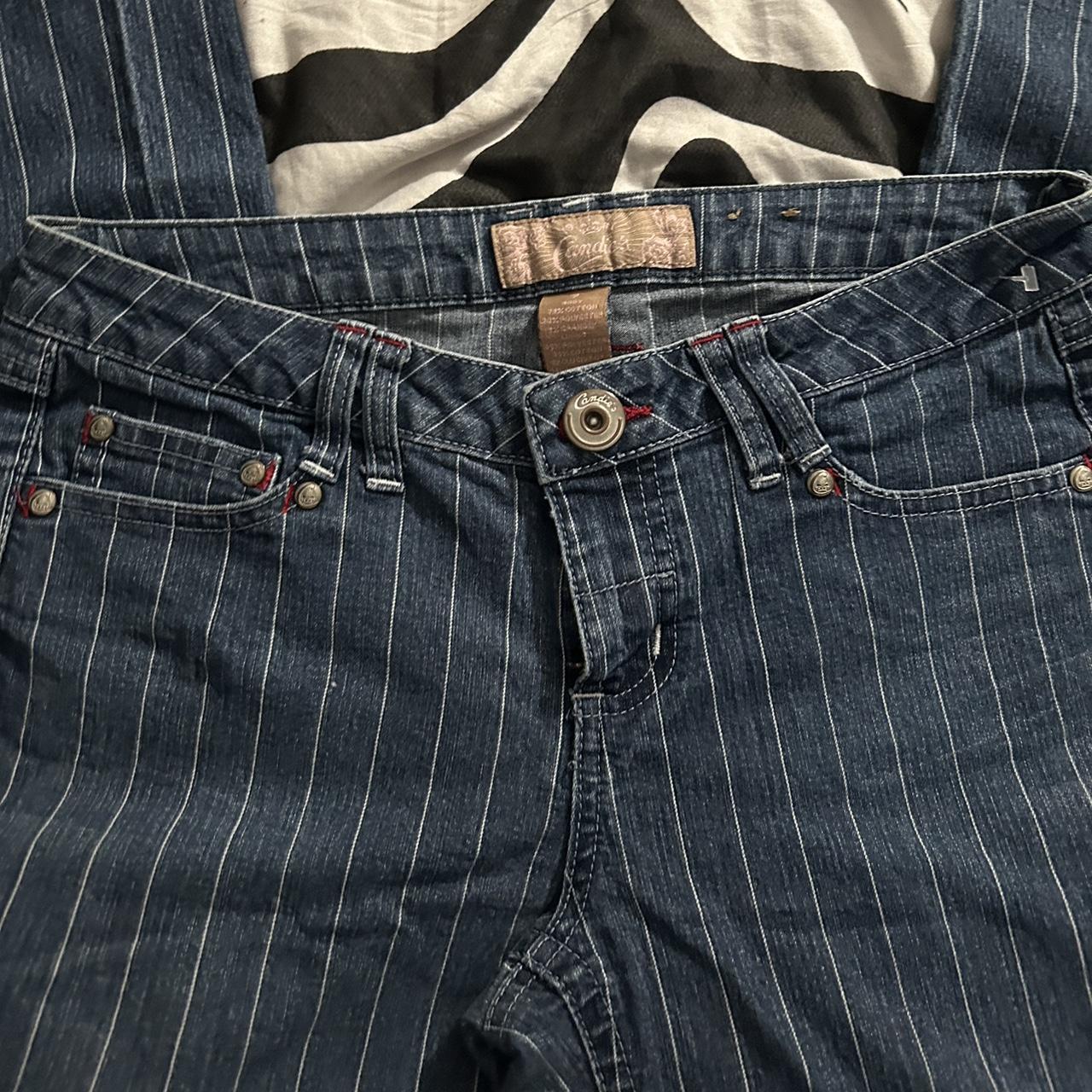 Candies Jeans with Adorable Pin stripes and Patch’s... - Depop