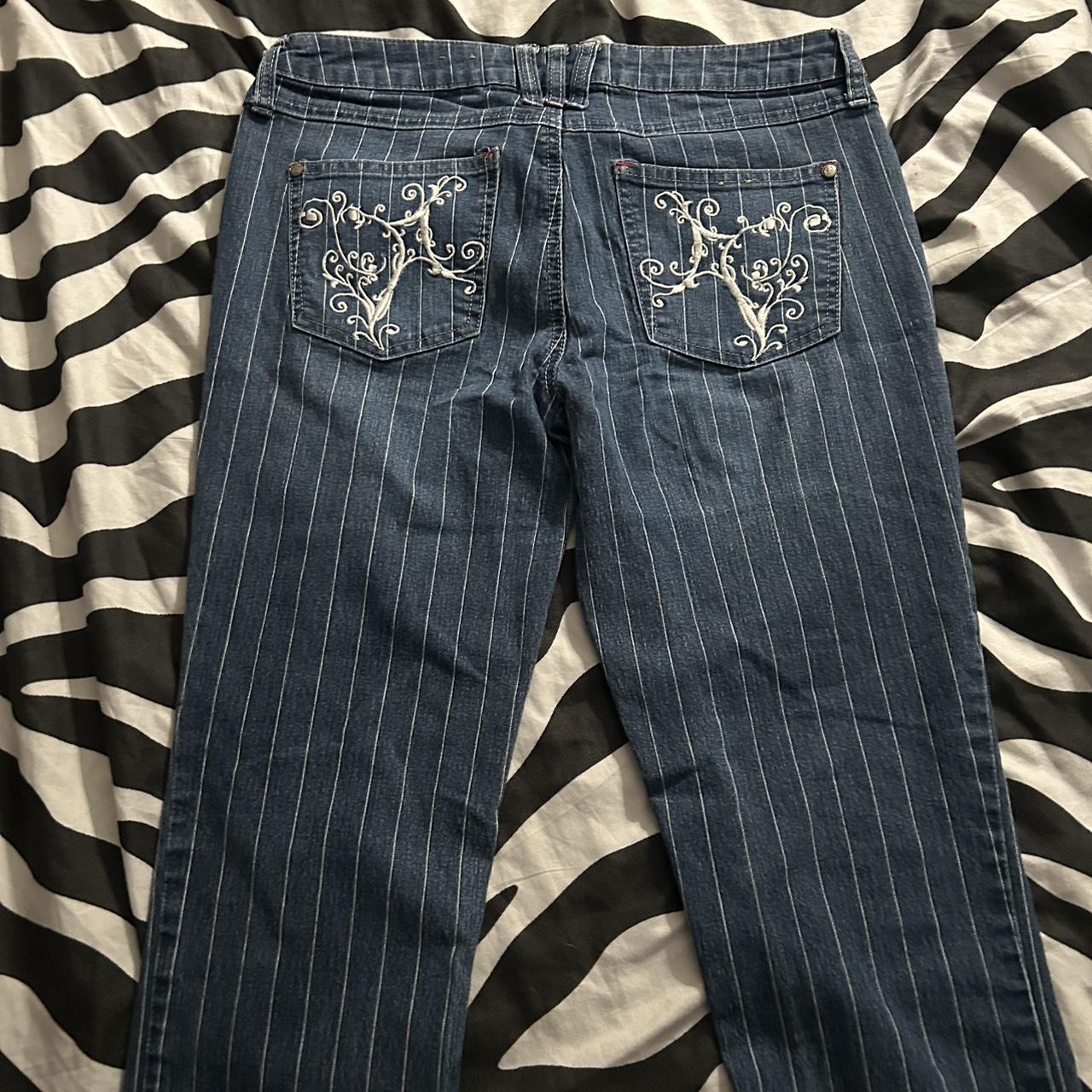 Candies Jeans with Adorable Pin stripes and Patch’s... - Depop