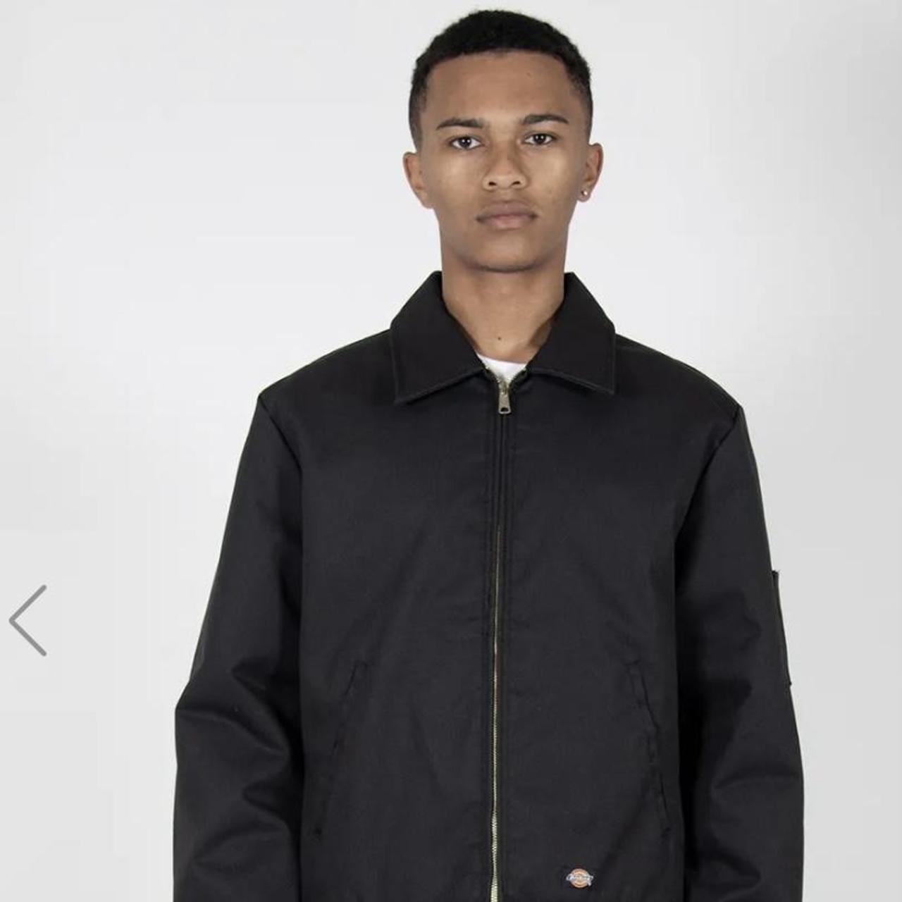 Men’s large Dickies Jacket Unlined Black Jacket Logo... - Depop