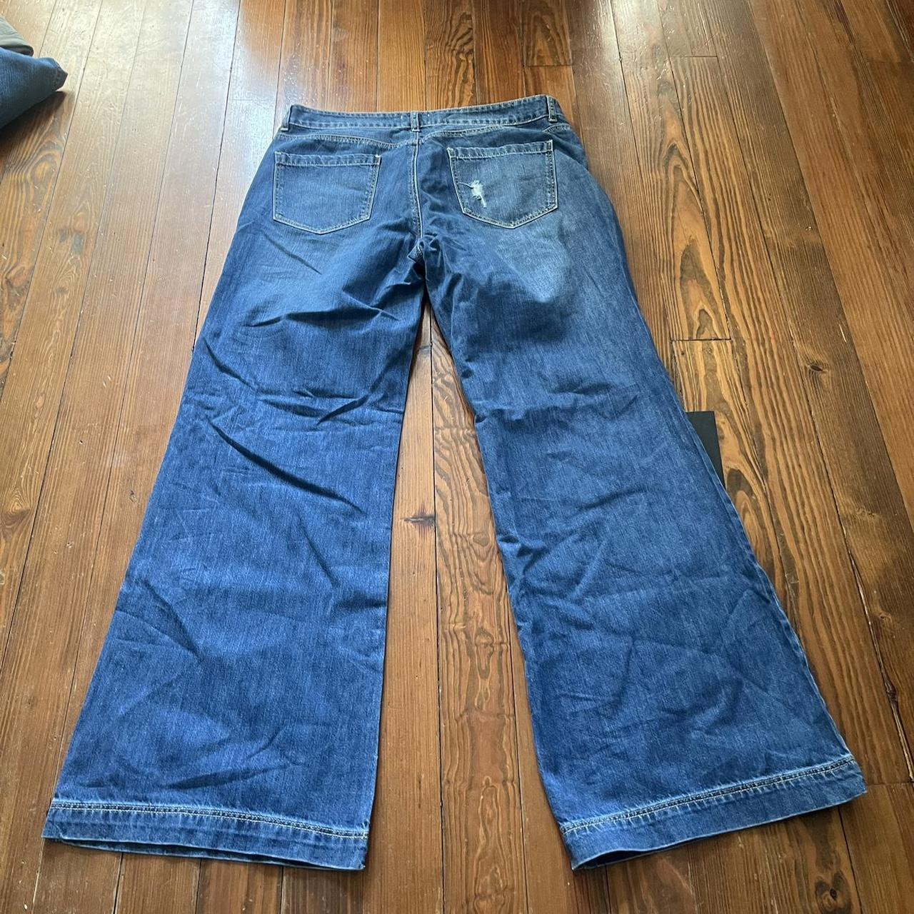 Crazy baggy wide leg Uniqlo Jeans. Awesome rips and... - Depop