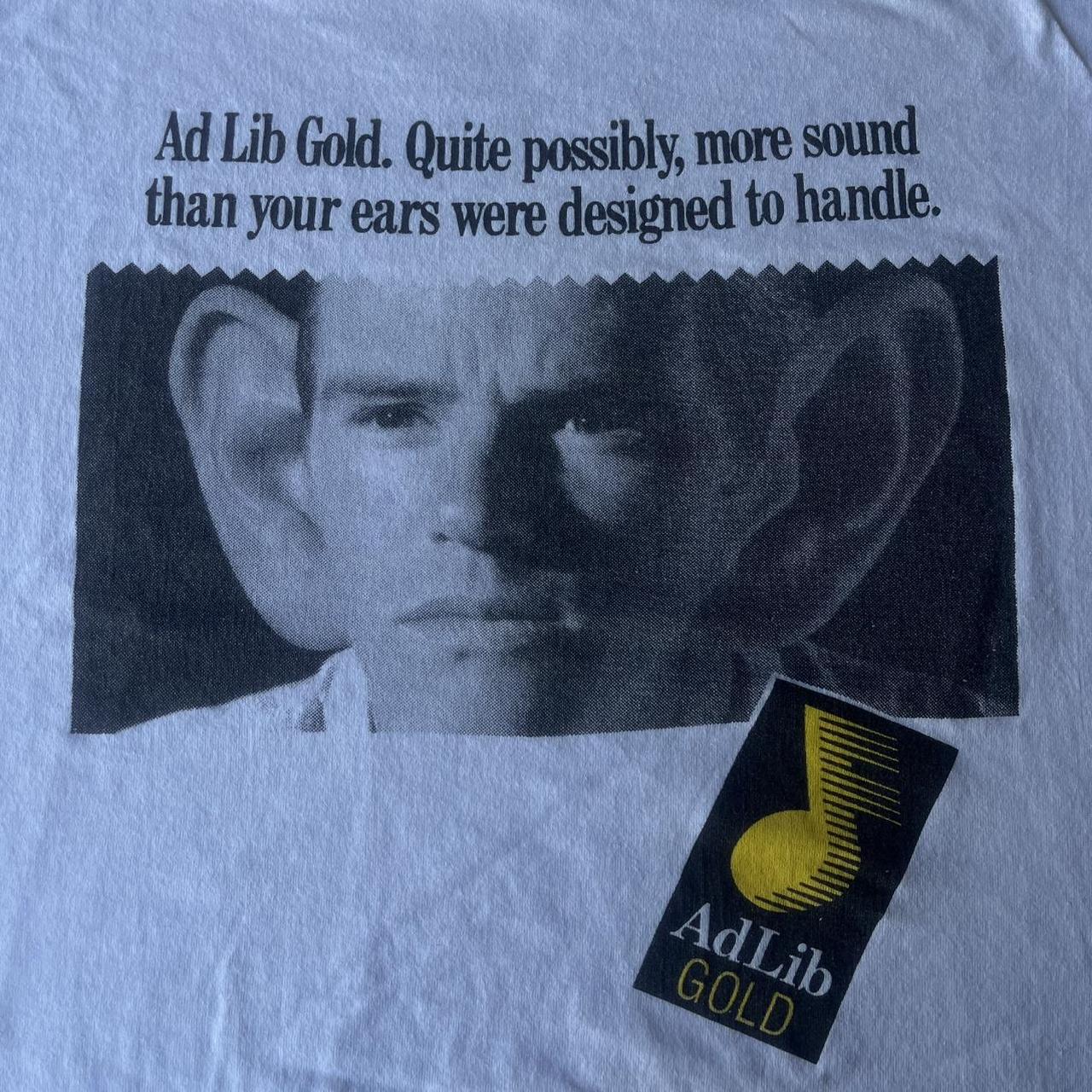 90s music adlib gold shirt super nice and epic... | Depop