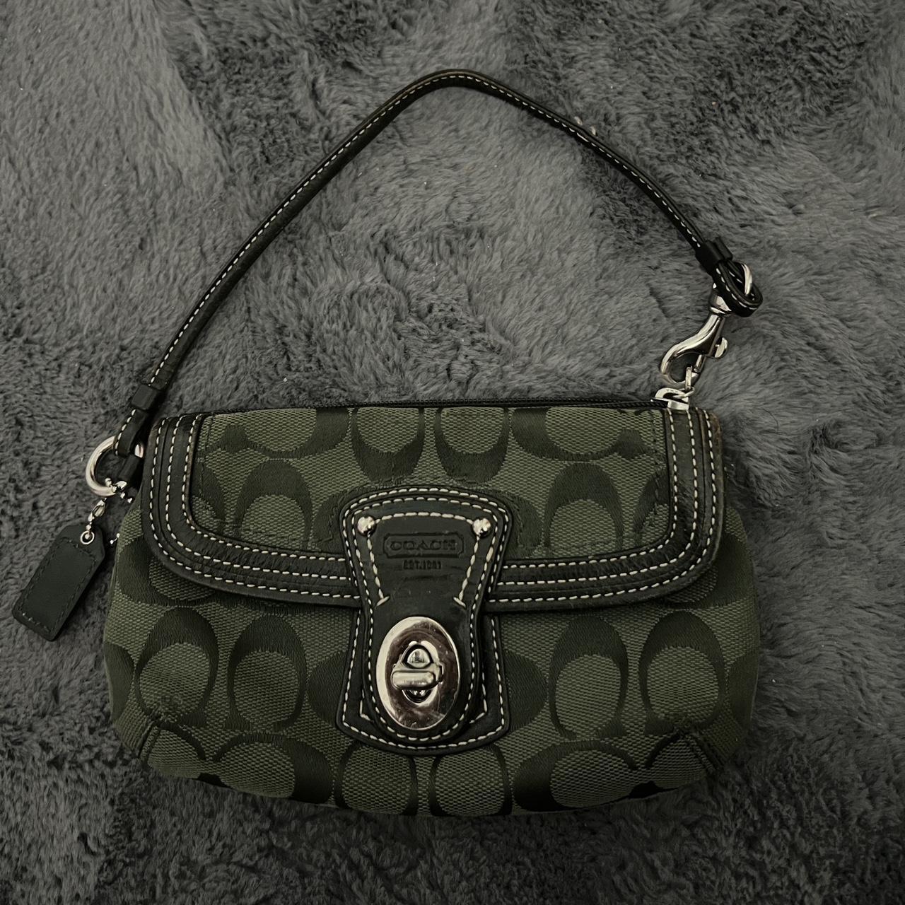 Green coach mini pure / wristlet - Depop