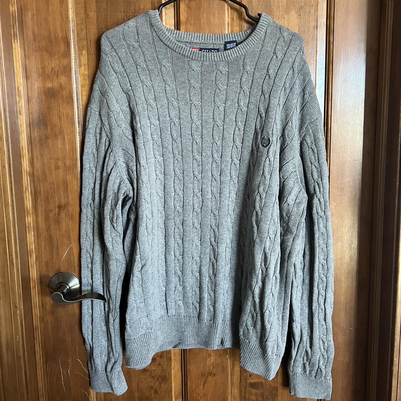 Grey Cable Knit Sweater Size XXL #cableknitsweater... - Depop