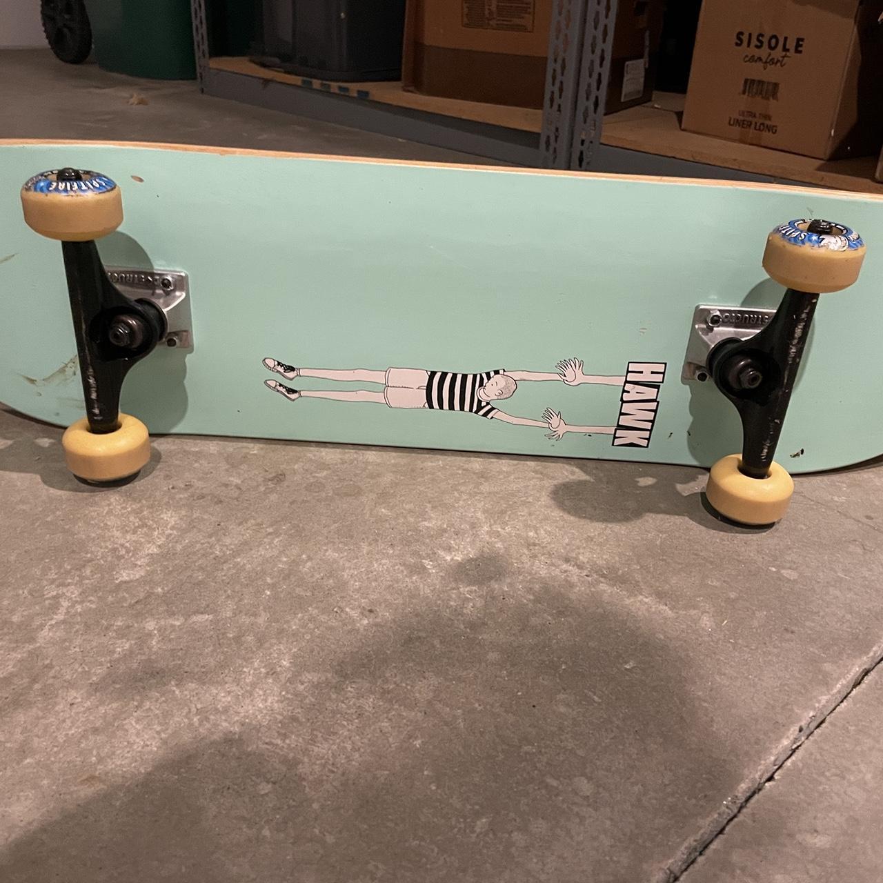 light blue tony hawk skateboard. good condition has... - Depop