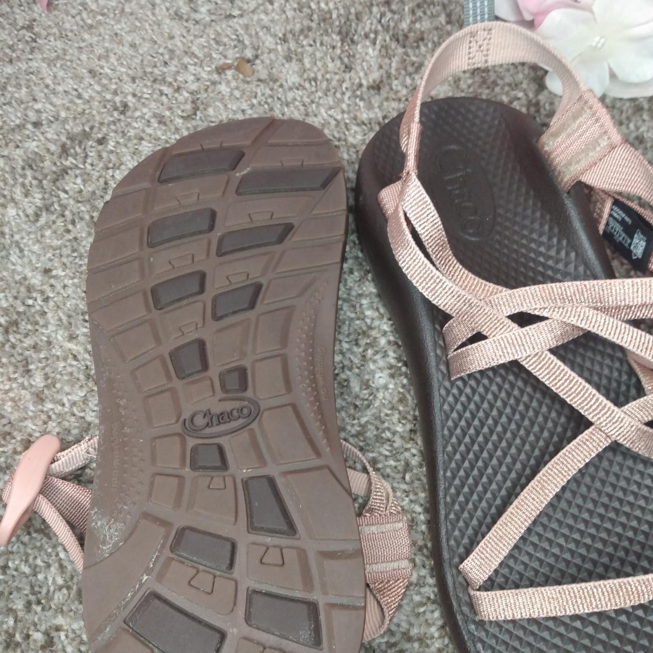 Chaco sandals Size 5 Women/girls Rose gold w brown... - Depop