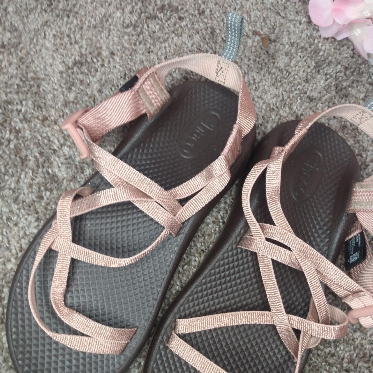 Chaco sandals Size 5 Women/girls Rose gold w brown... - Depop