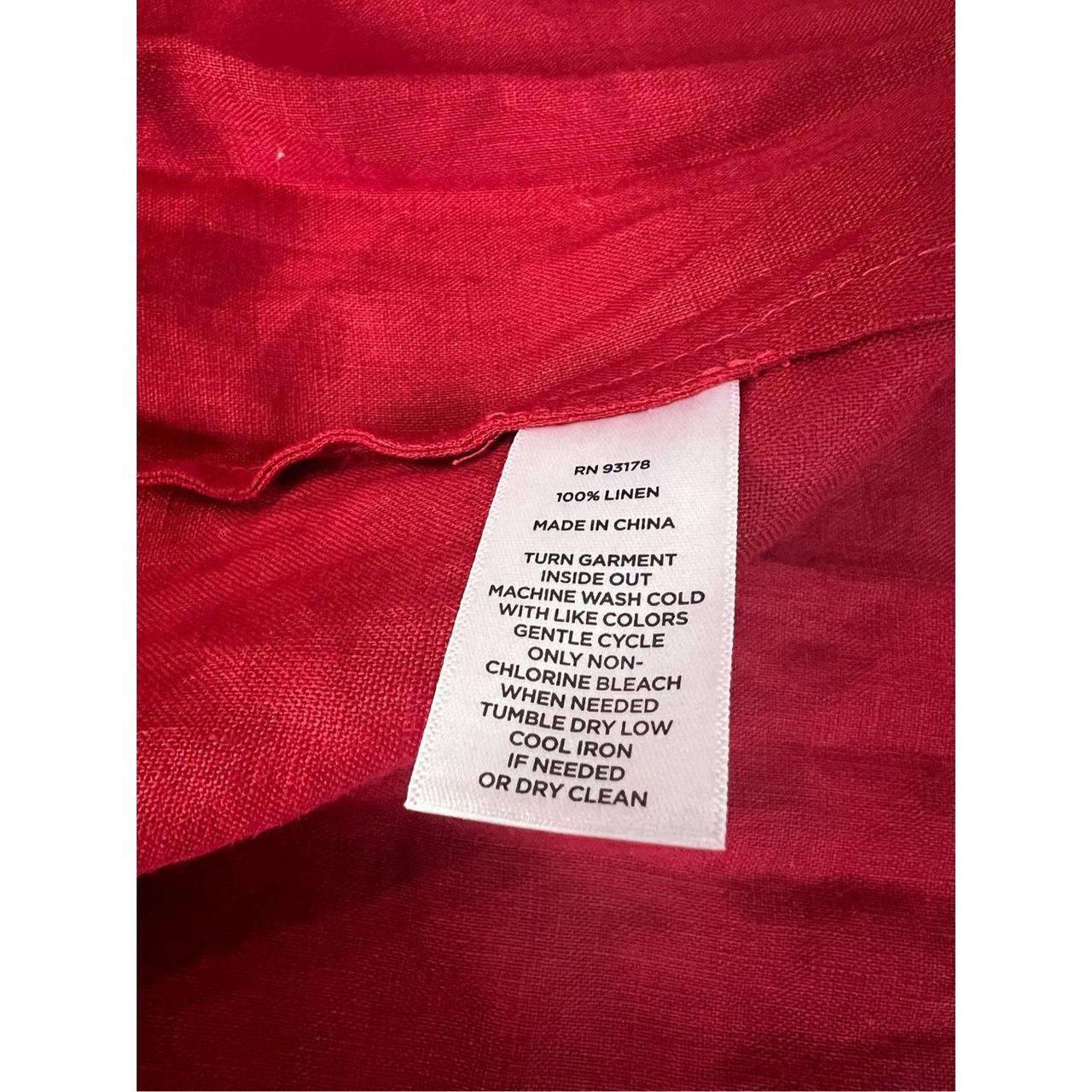 Magaschoni NWT 100% Linen Wrap Red Midi Dress, Size 8 - Depop