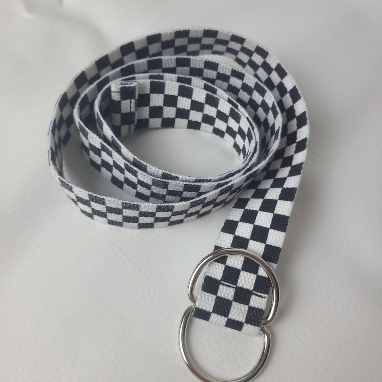 Hot Topic Checkerboard D-Ring Belt Double ring... - Depop