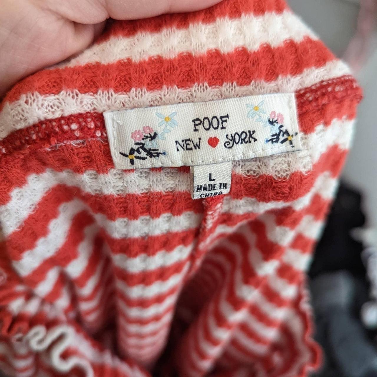 Poof Women's Red and White Shorts | Depop