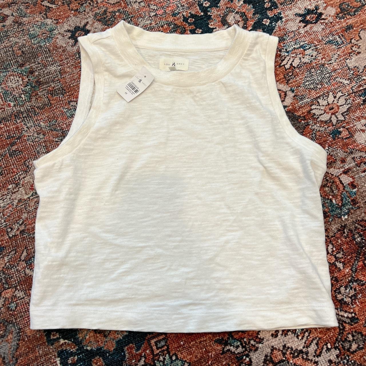 White cropped muscle tank top. Brand new with tags.... - Depop