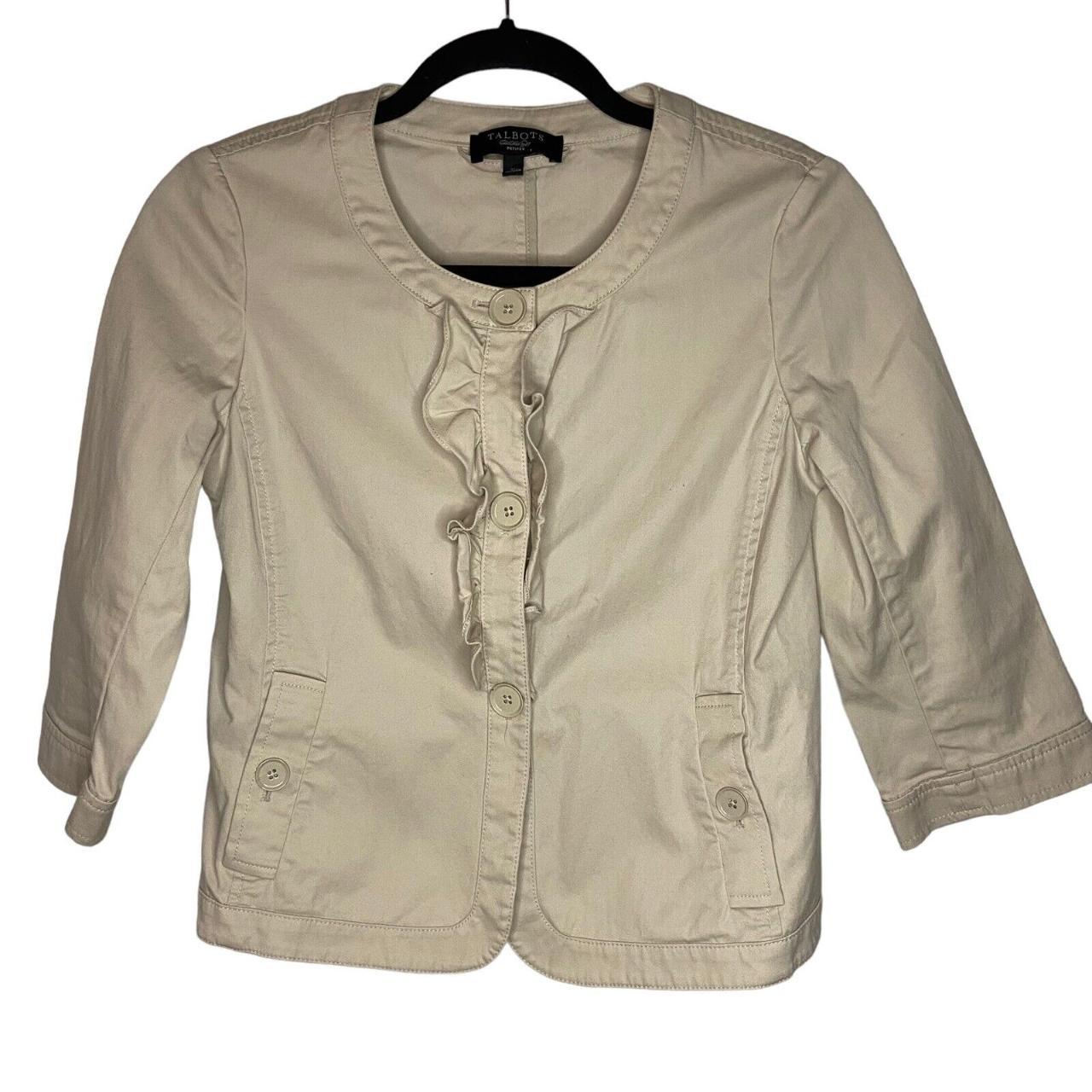 Talbots petite women size 2p round neckline ruffles... - Depop