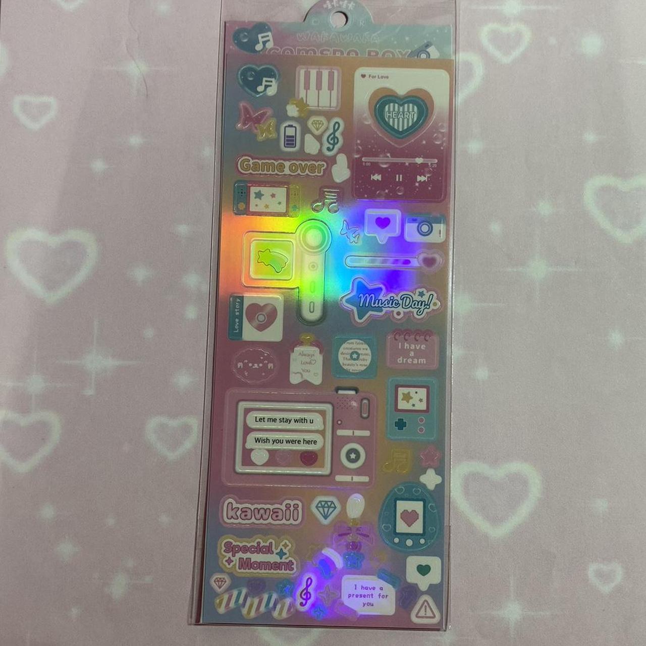 Multicoloured Tech Deco Stickers ⭐️ 💗 1 sheet of... - Depop