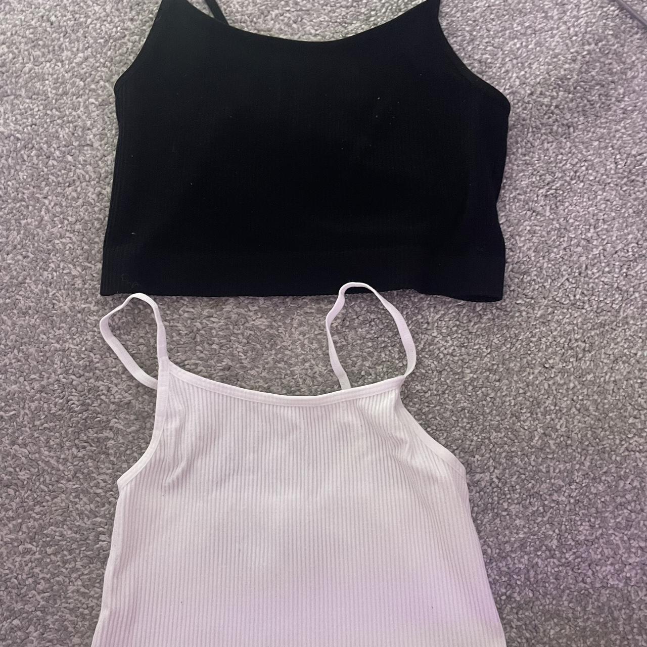 2 black & white primark tops size xs & 2xs... - Depop