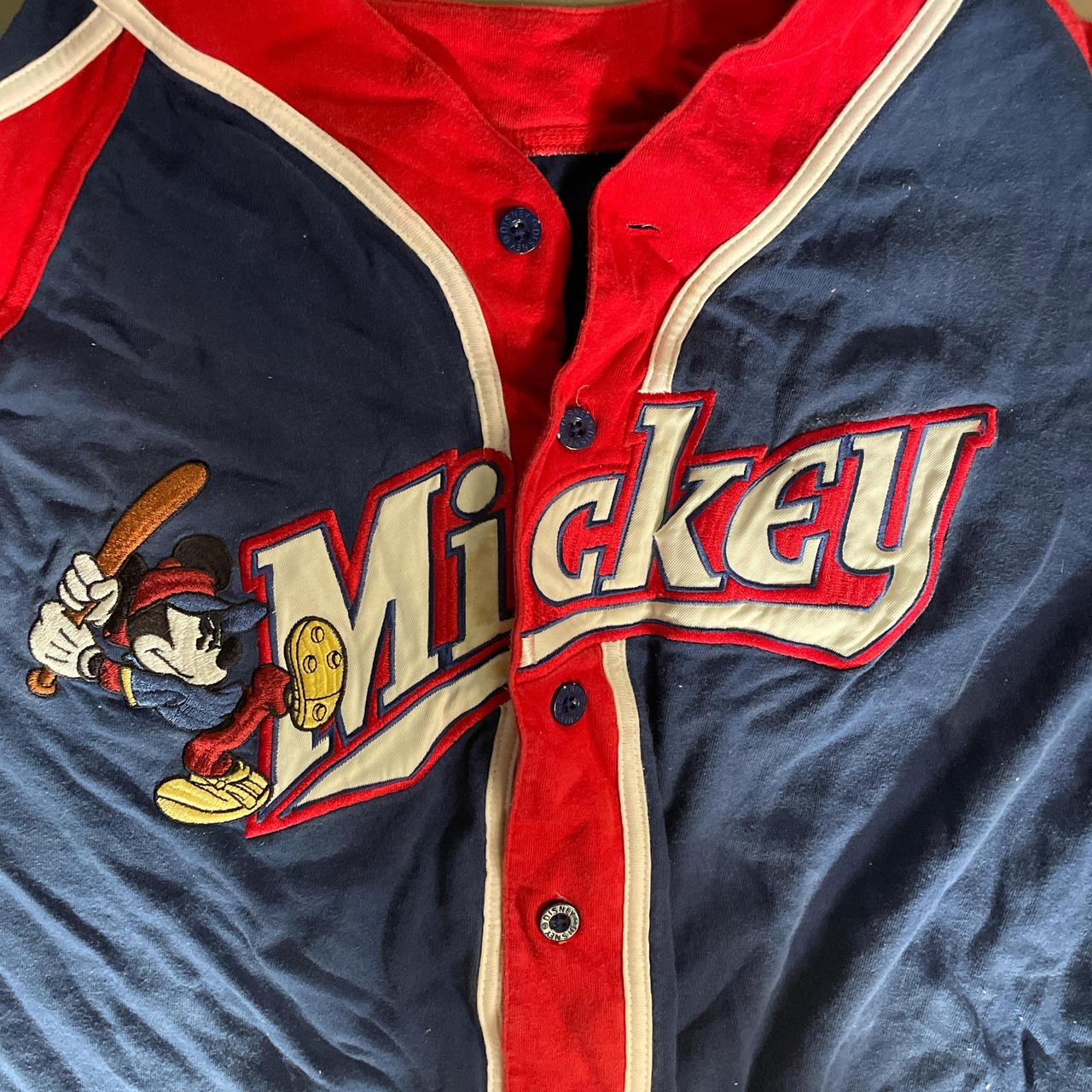 Disney Mickey Mouse baseball jersey button up Great... - Depop