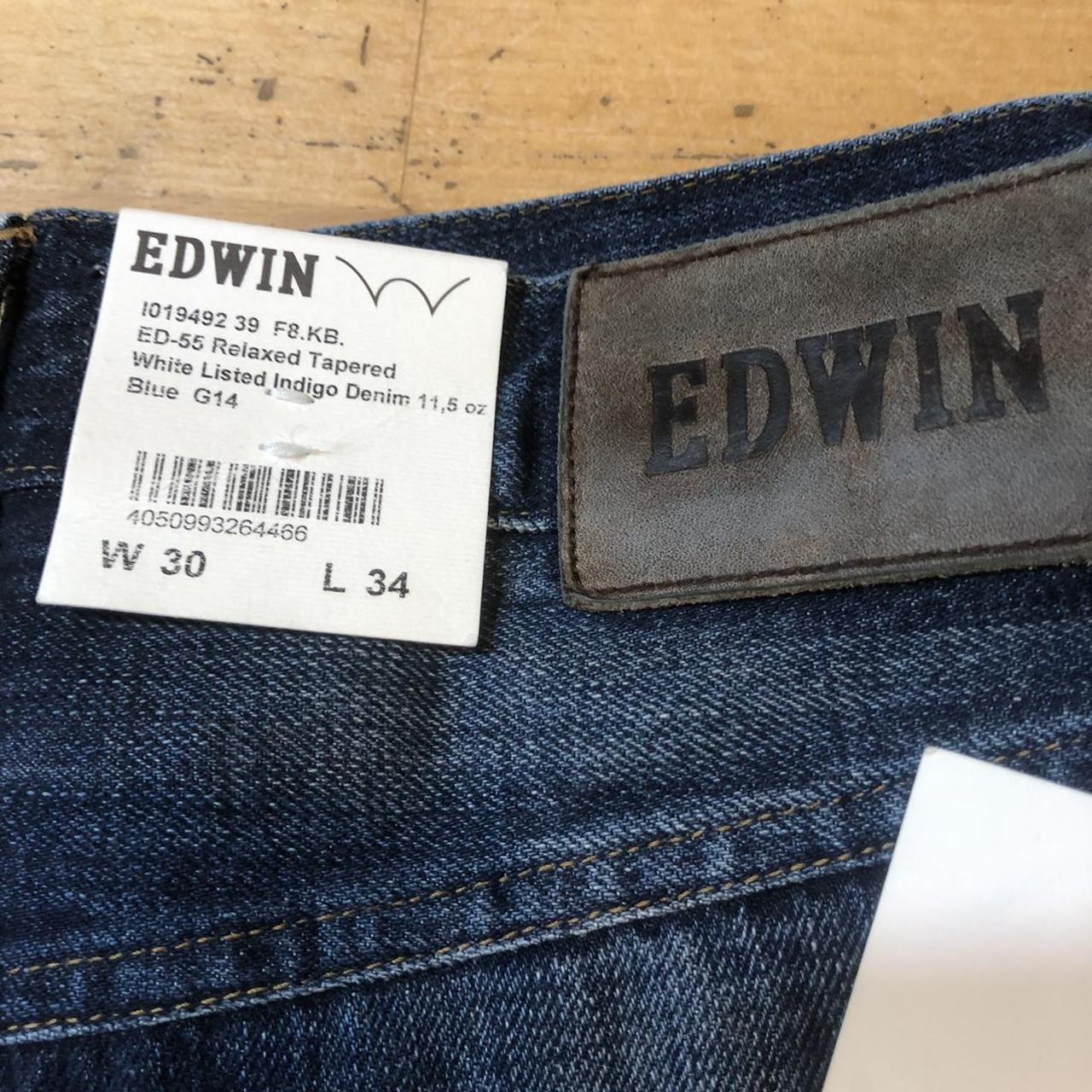 Edwin ED55 white listed selvedge 30” waist / 34” leg - Depop