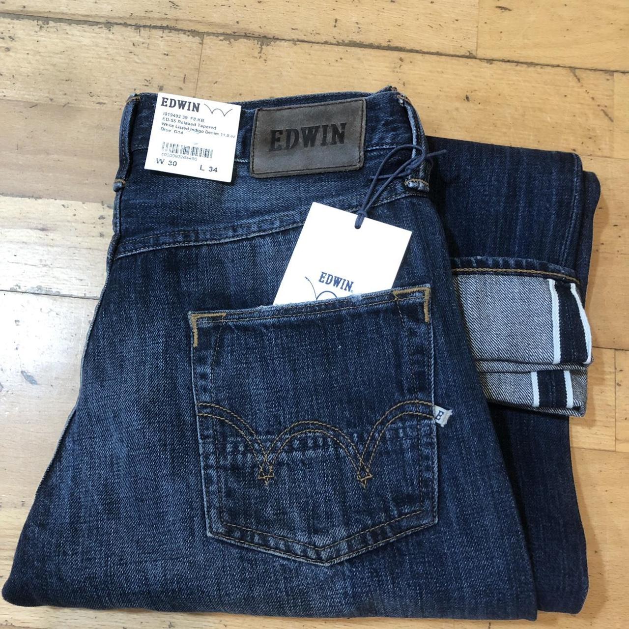 Edwin ED55 white listed selvedge 30” waist / 34” leg - Depop