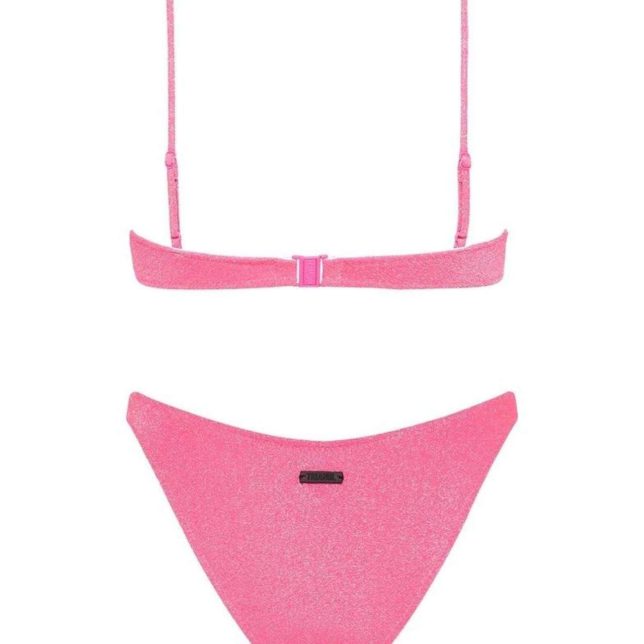 pink sparkly triangl bikinis rrp - $149 worn a lot... - Depop