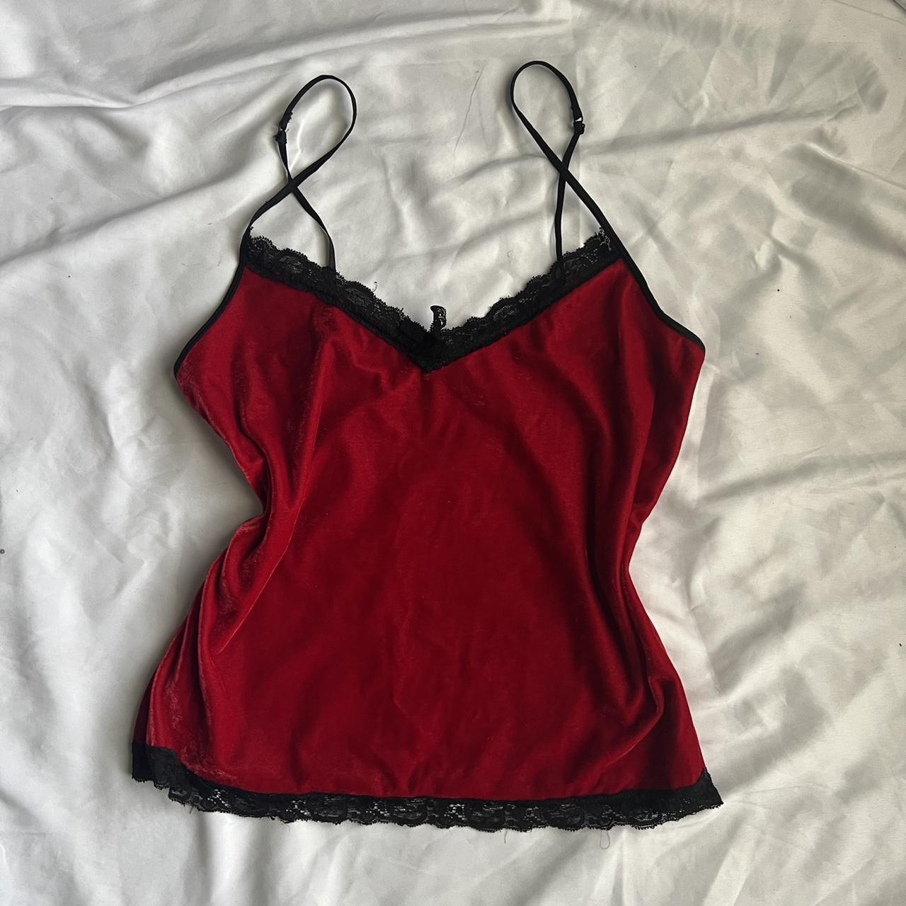 Vintage Vampy Velour Cami Size: -... - Depop