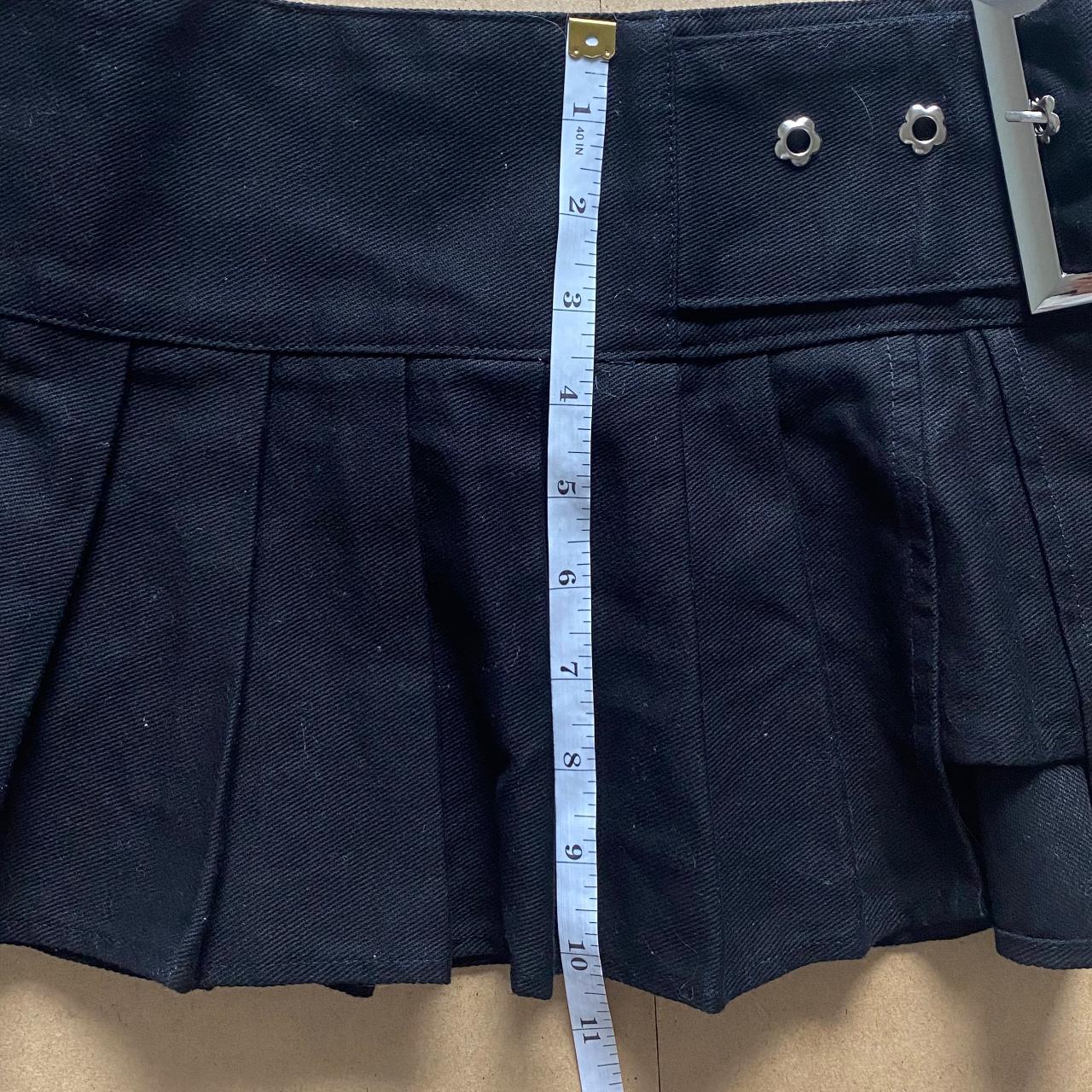 Y2K ultra mini micro super short black silver belt... - Depop