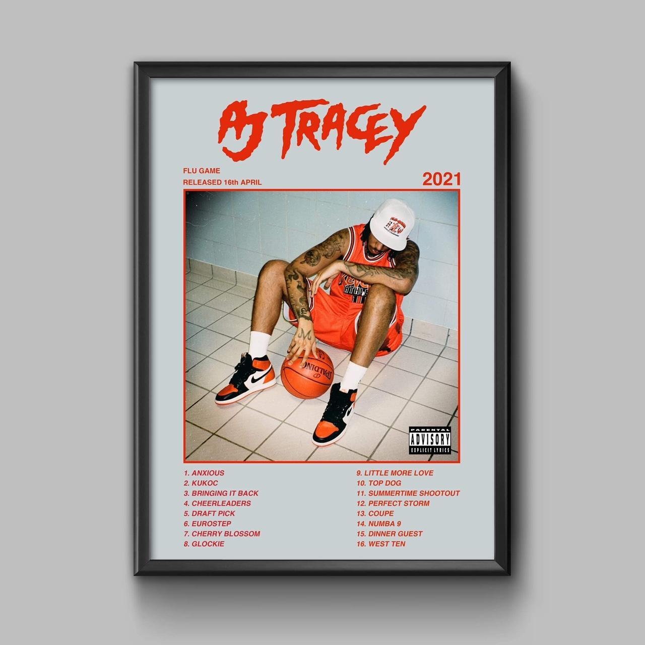 A3 PRINT // AJ Tracey - Flu Game. •PRICES 1x A4 £15... - Depop