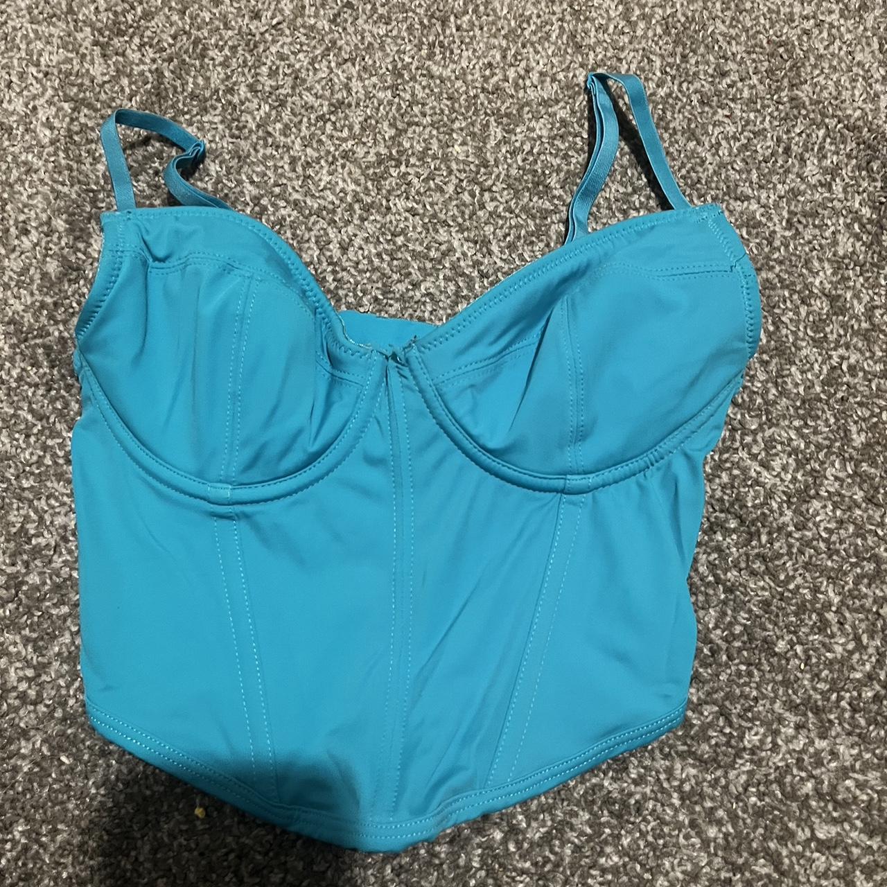 blue primark corset top, size 32c - Depop