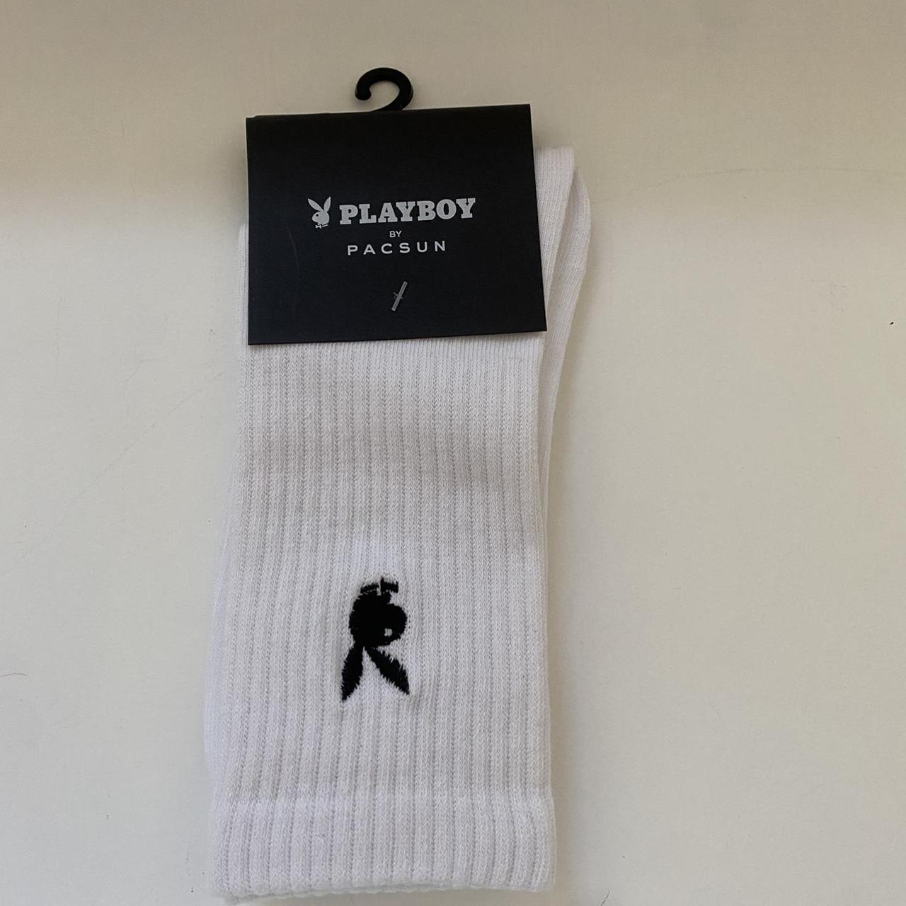 Playboy Women's Black and White Socks | Depop