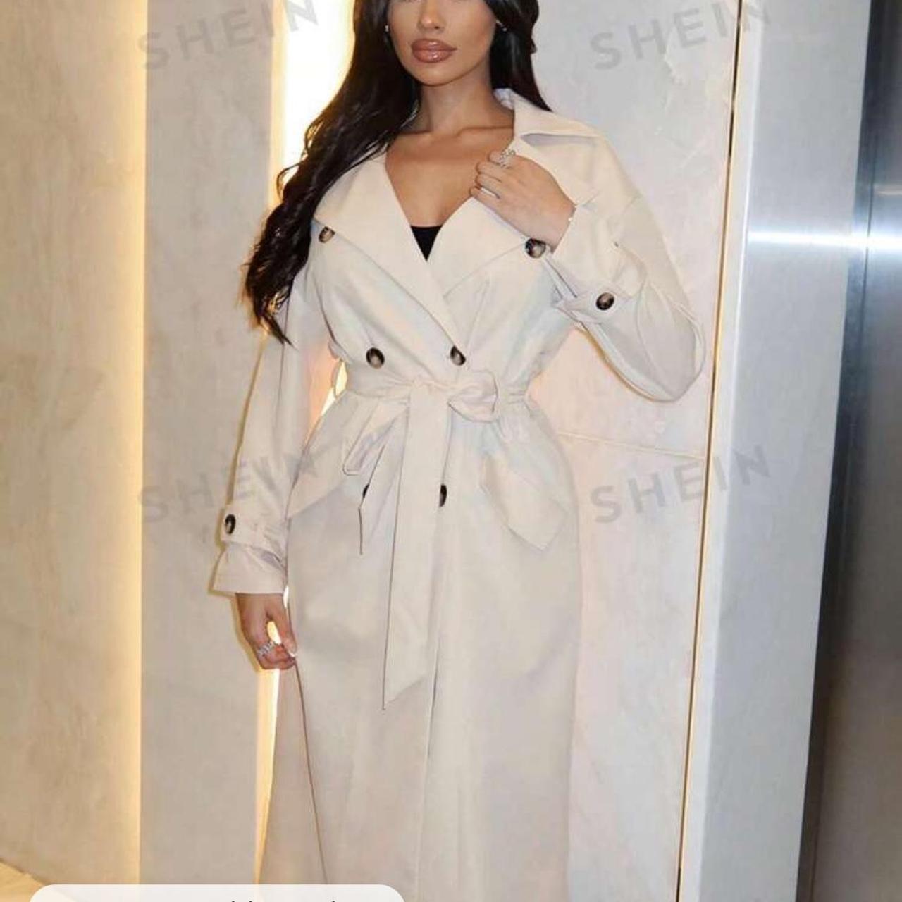 Cream trench coat with belt #trenchcoat - Depop
