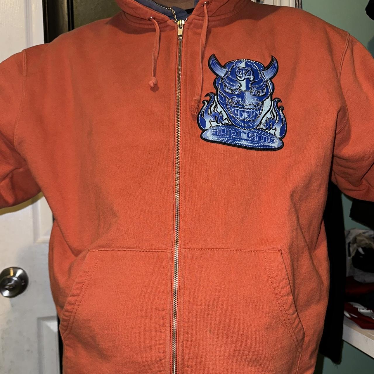 Supreme devil hoodie orange size large - Depop