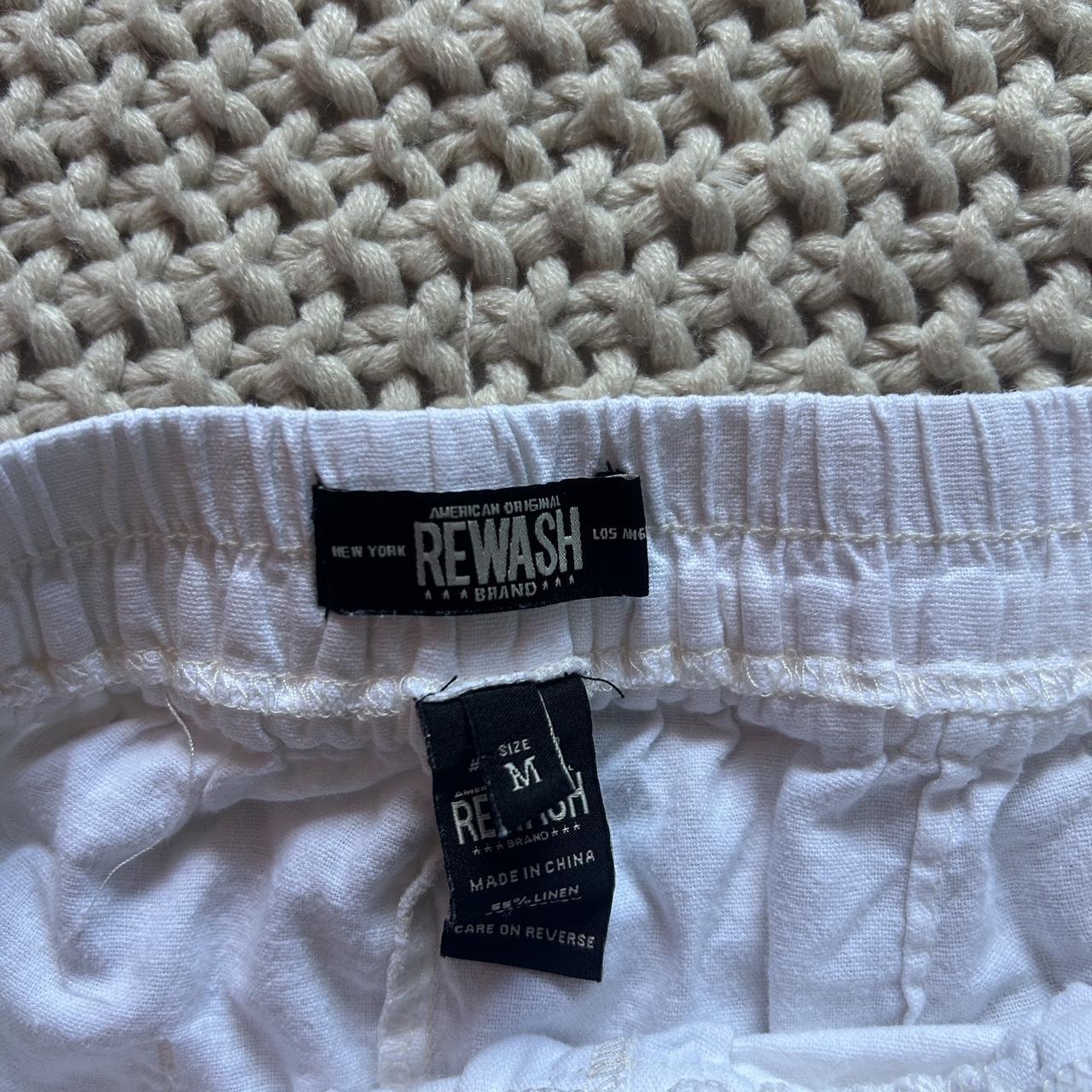 rewash white shorts with elasticated waist - Depop
