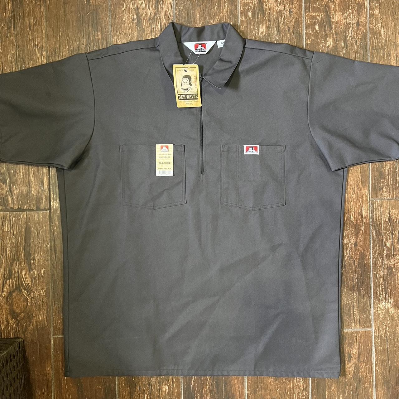 Ben Davis Half Zip Work Shirt Grey XL Brand... - Depop
