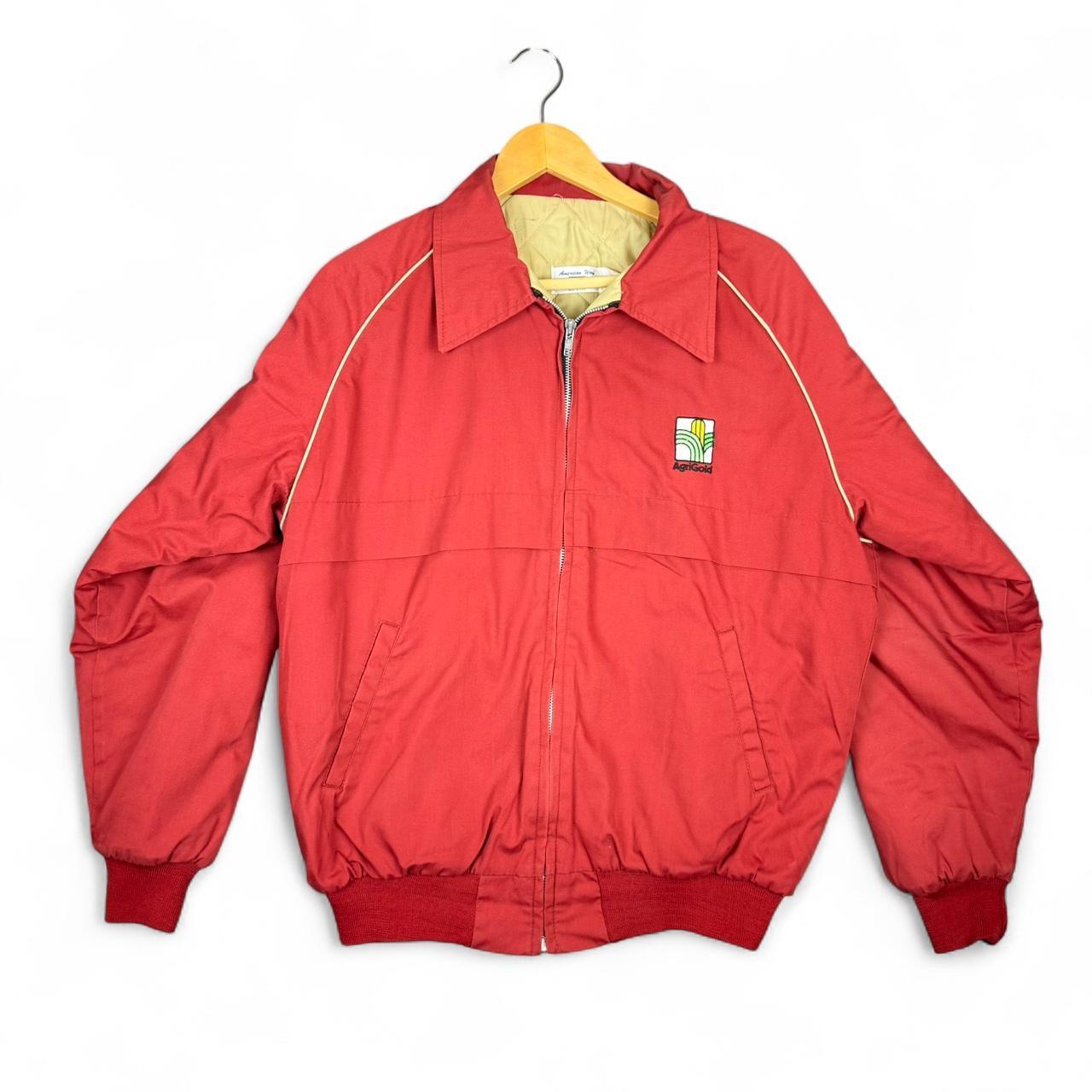 Red vintage AgriGold bomber jacket MENS... | Depop